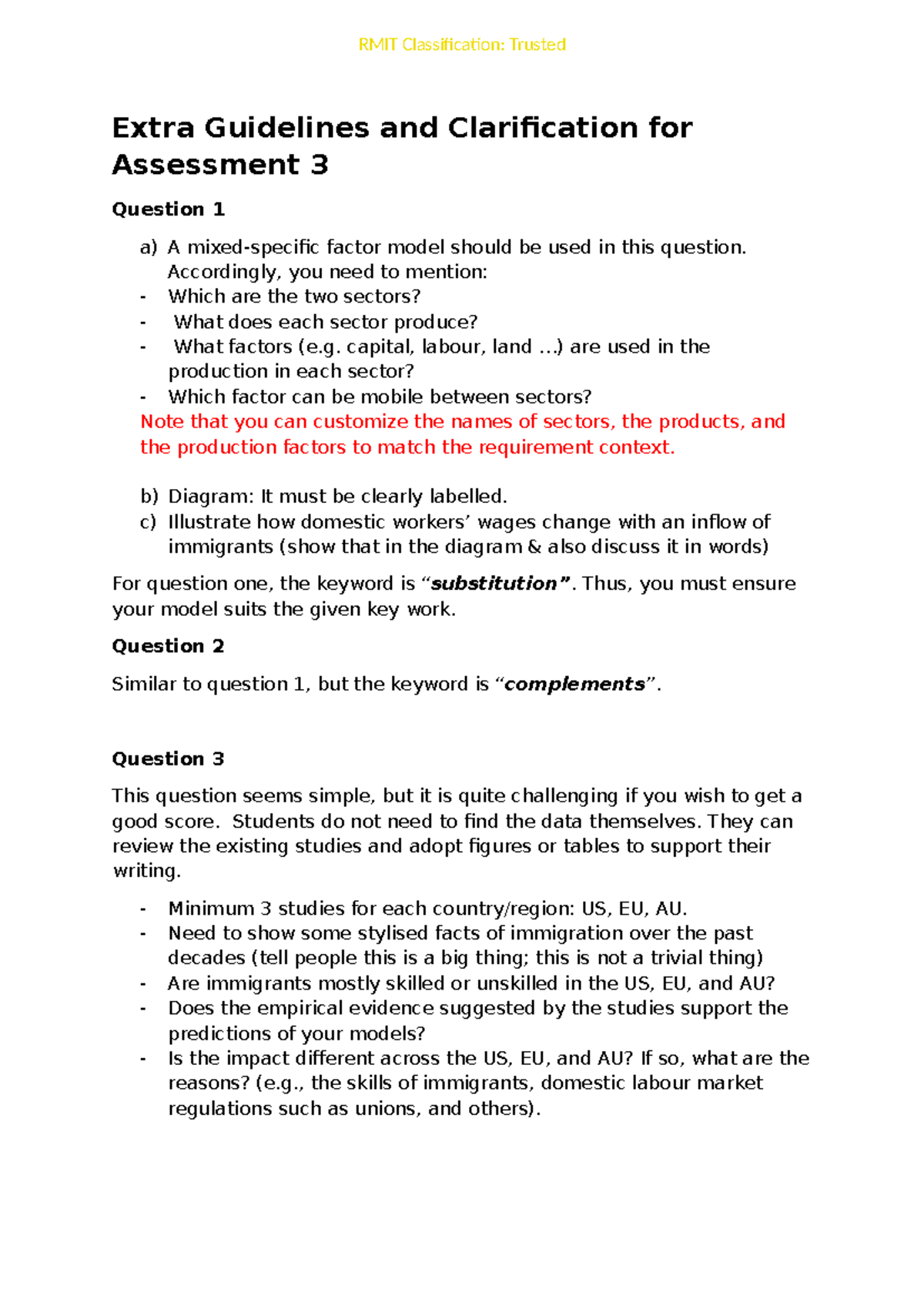 Assignment 3 extra guidline and clarification - RMIT Classification ...