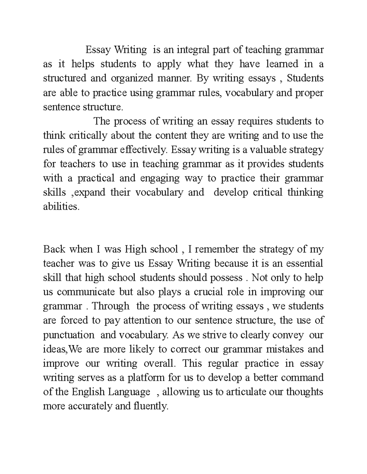 Explaination & Example. - Essay Writing is an integral part of teaching ...