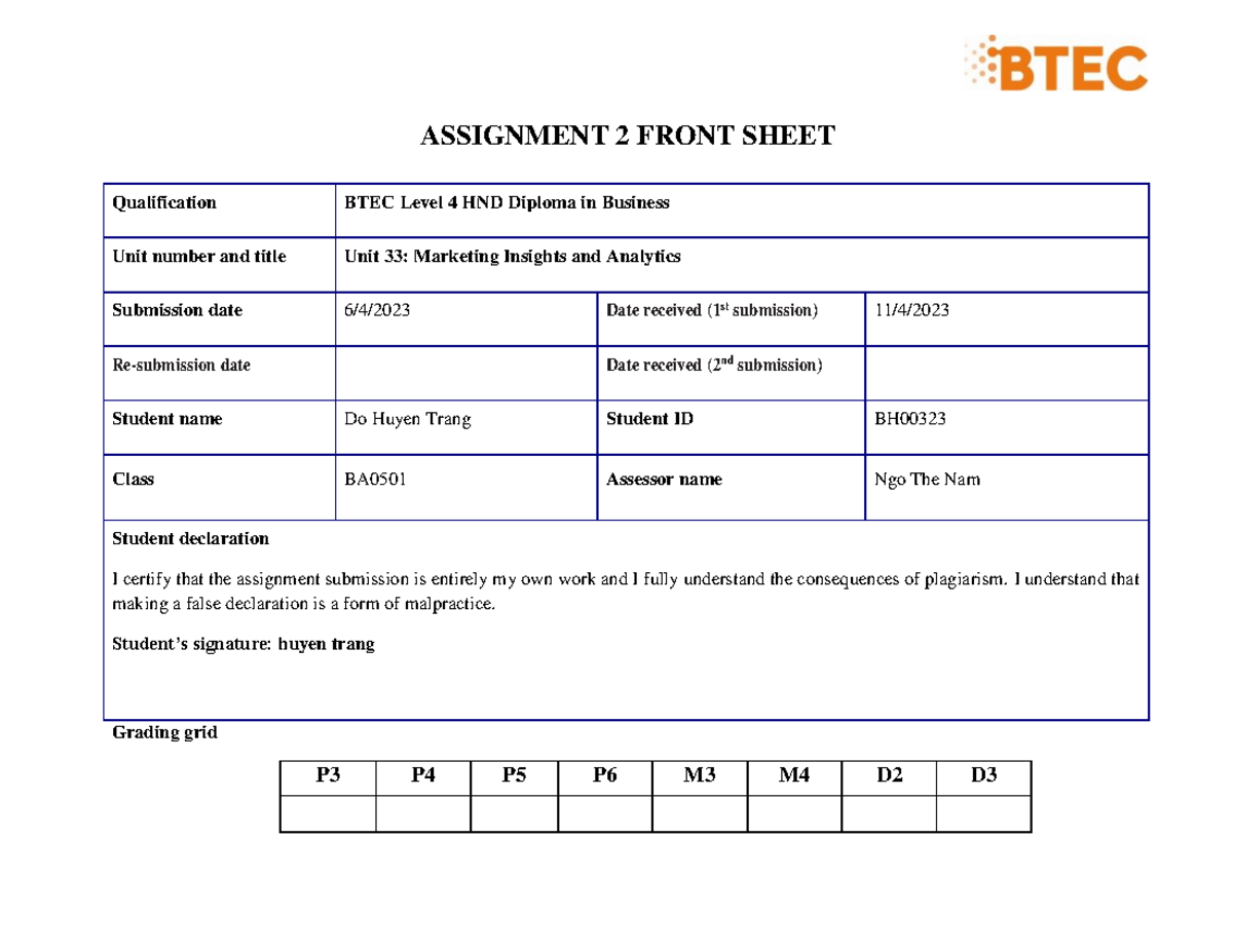 DO Huyen Trang-BA0501-BH00323-ASM2-MIA - ASSIGNMENT 2 FRONT SHEET ...