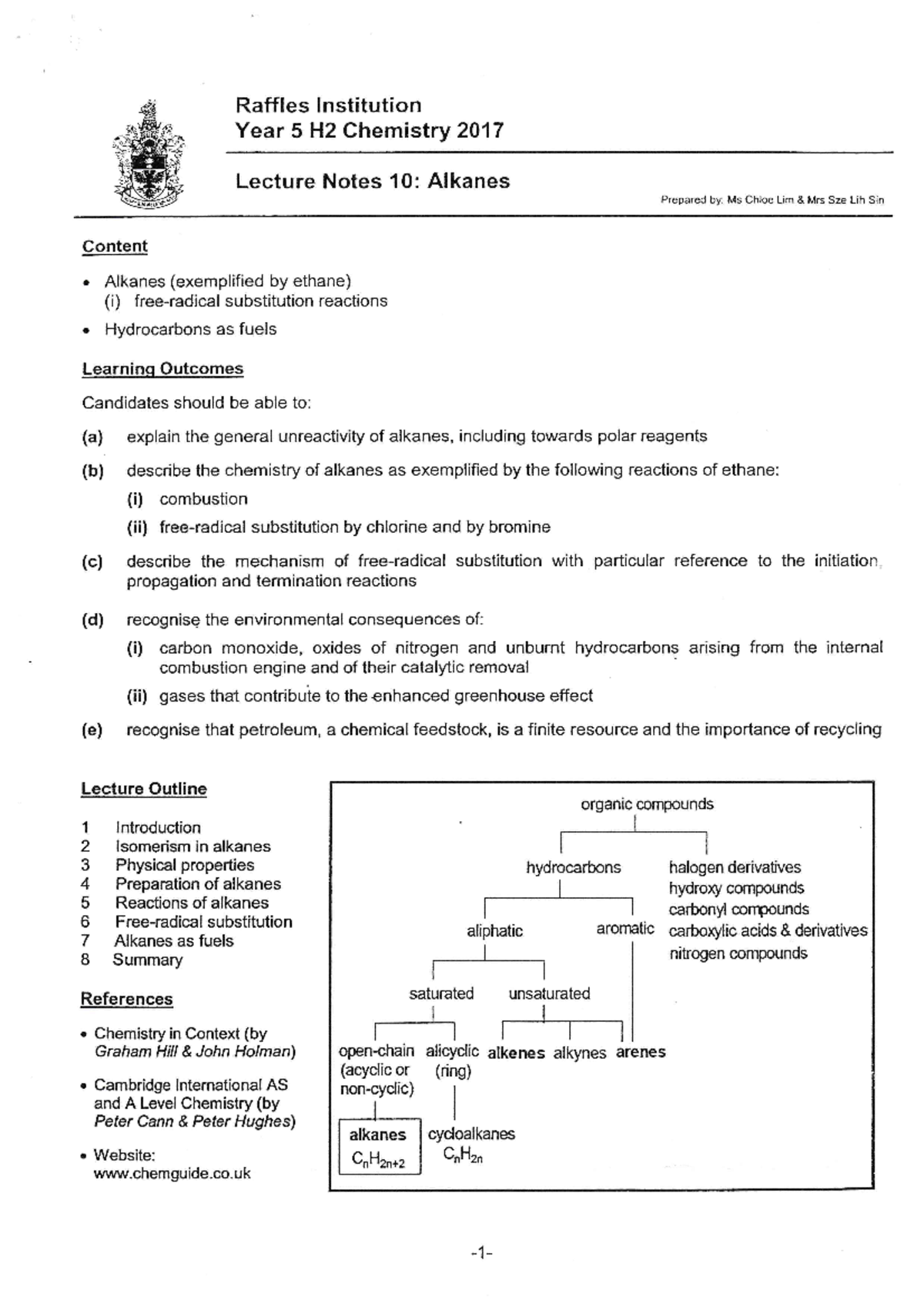 Lecture Notes 10 - Alkanes - biochemistry - Studocu