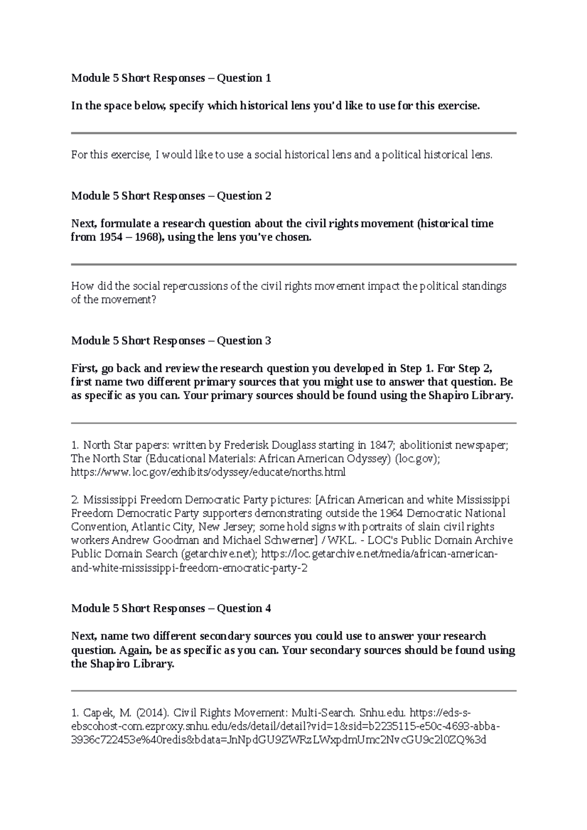 Module 5 Short Answers - Module 5 Short Responses – Question 1 In the ...