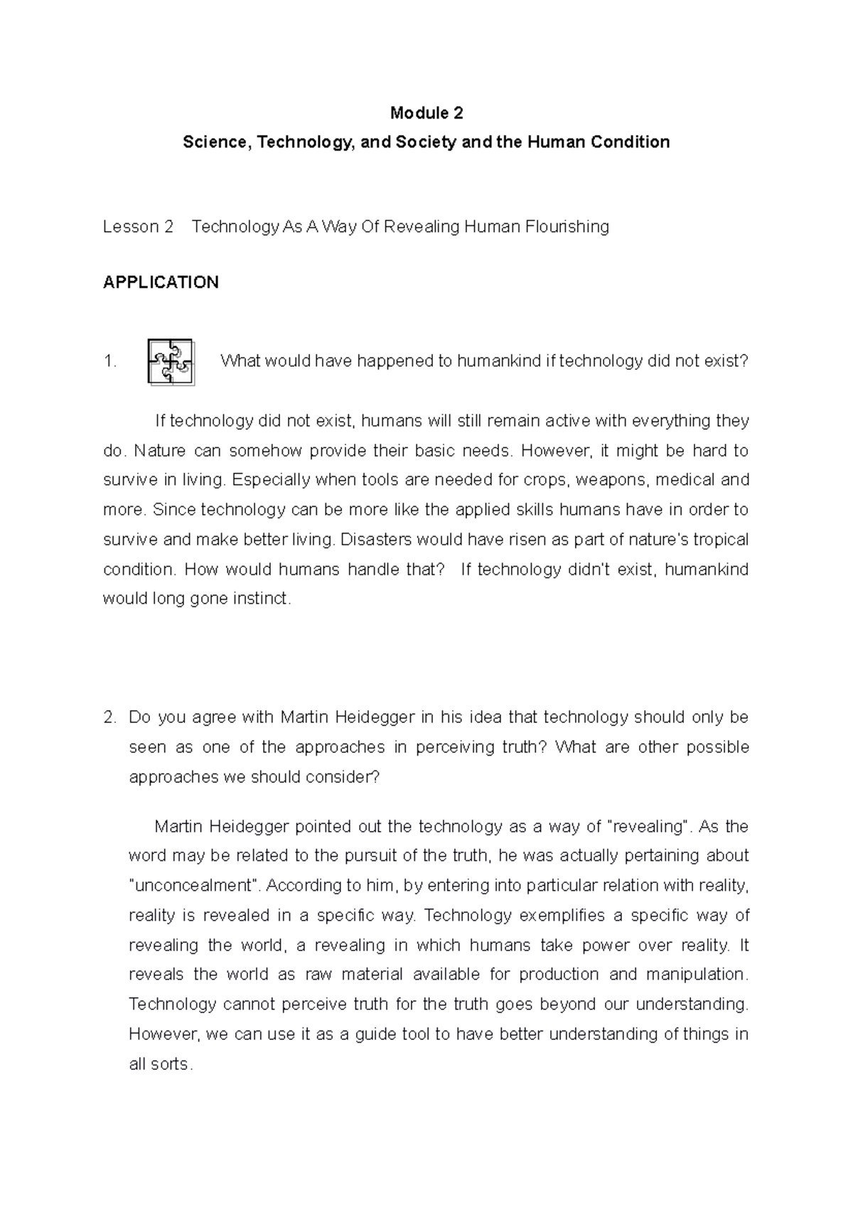 M2L2 Application Pamaong, Melanie B - Module 2 Science, Technology, and ...
