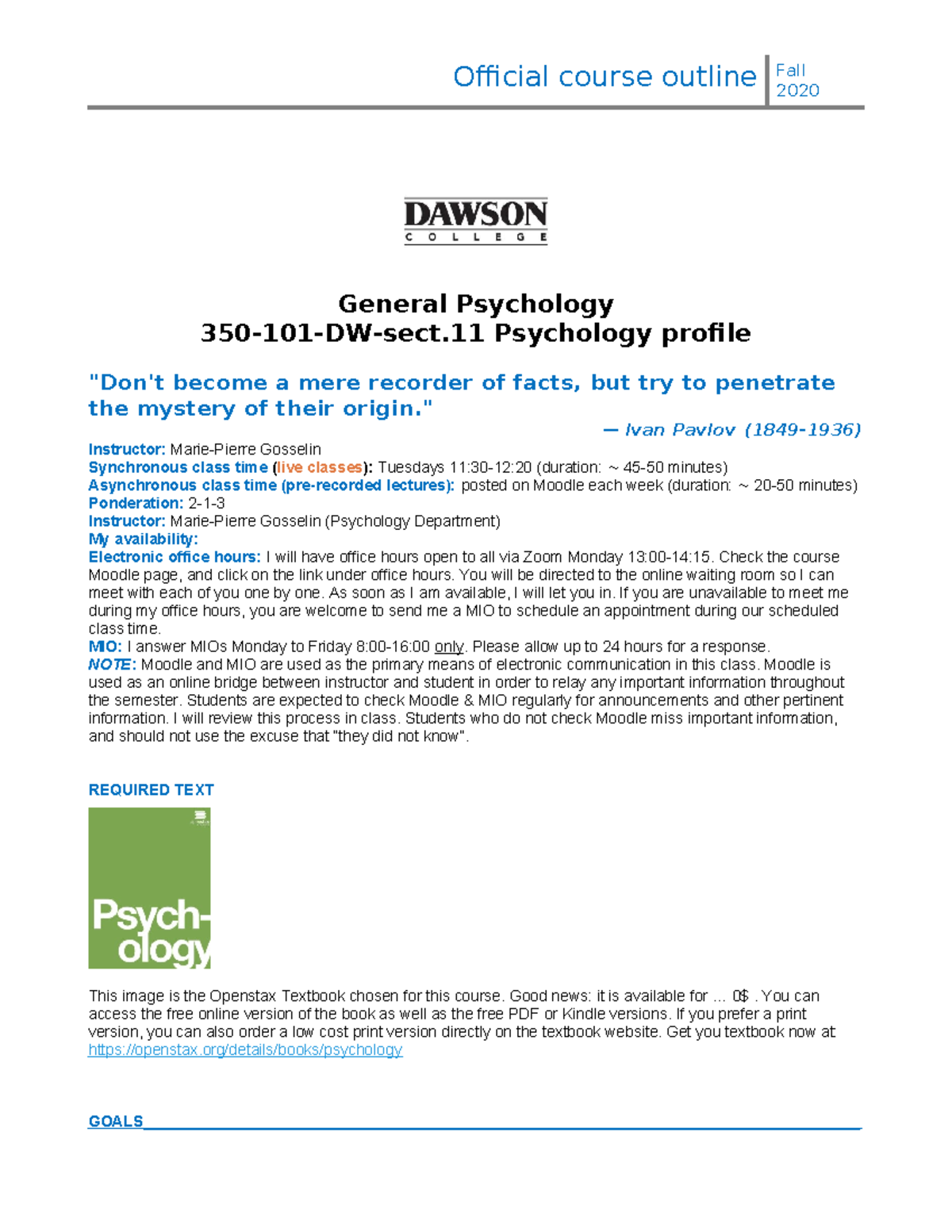 350-101-DW Course Outline 2020 - Official course outline 2020 General ...