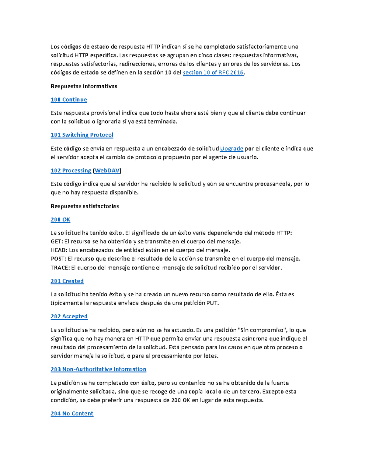 Códigos de estado de respuesta HTTP - Programación Aplicada - Unisalle ...