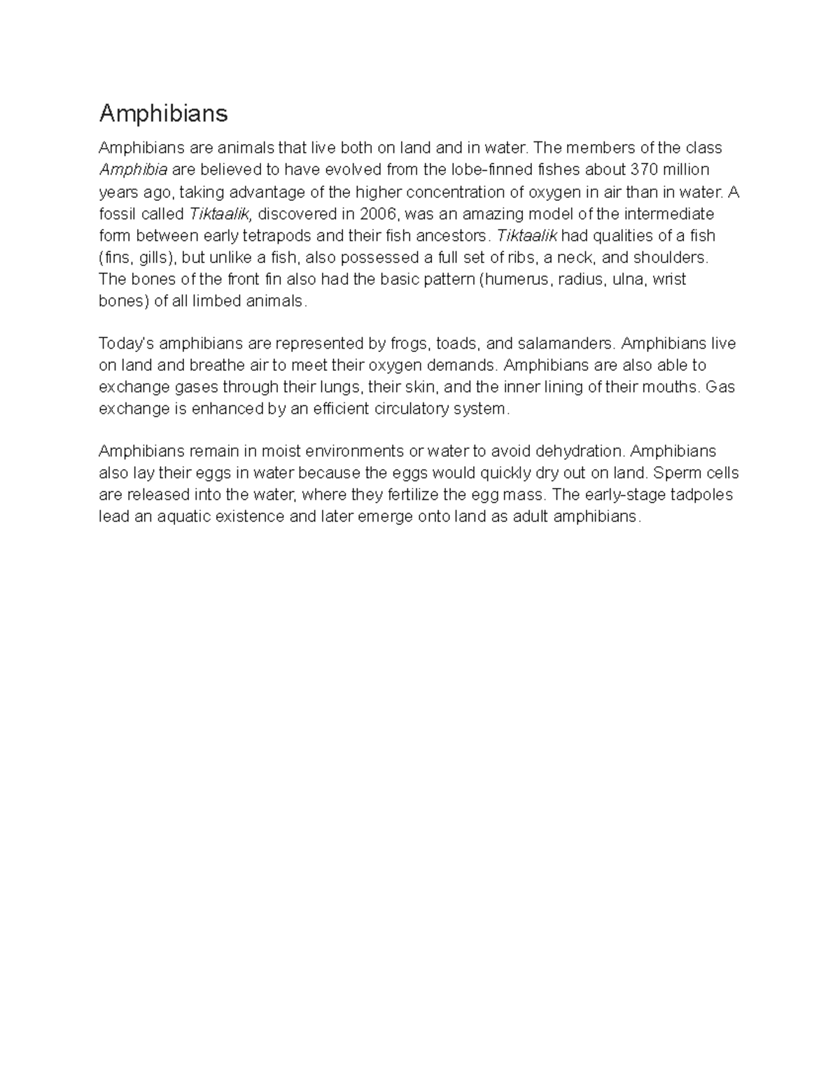 Amphibians - Amphibians Amphibians are animals that live both on land ...