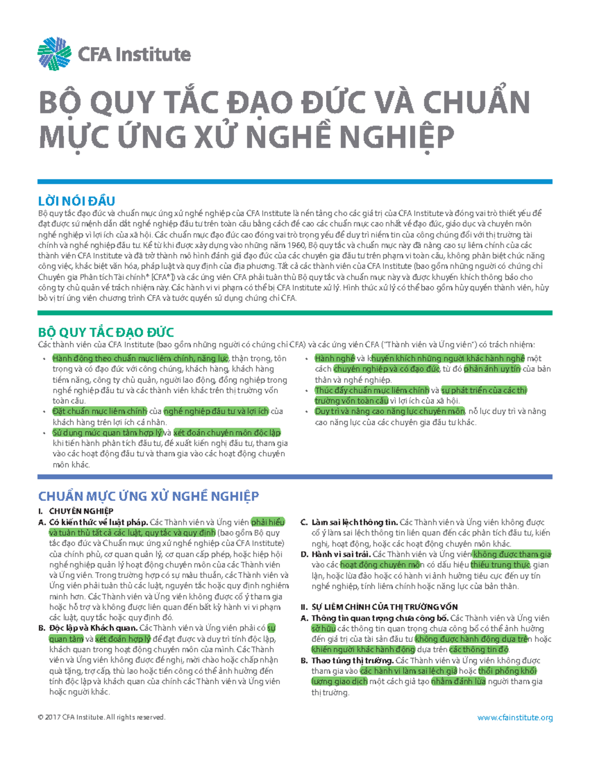 Amc-code-vietnamese - Tham khao - cfainstitute BỘ QUY TẮC ĐẠO ĐỨC VÀ CHUẨN MỰC ỨNG XỬ NGHỀ ...