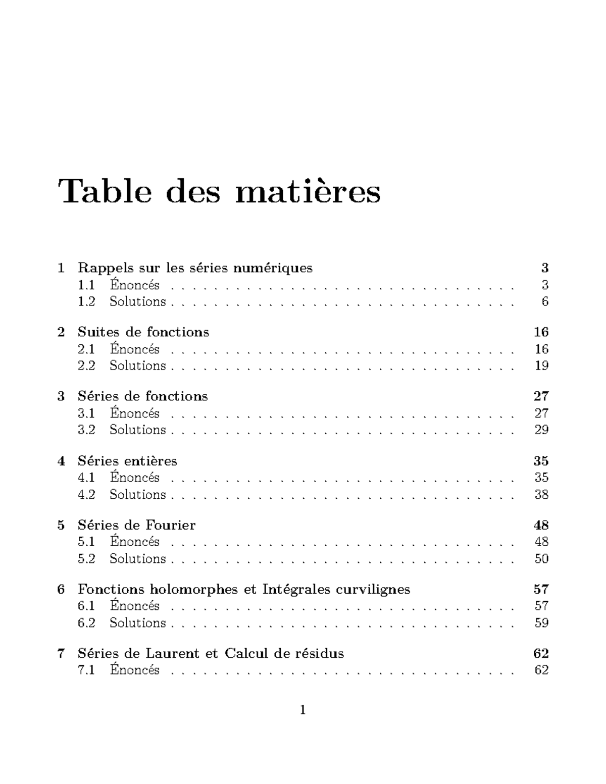 Manuel-exercices-analyse 4 MIP MIPC - Table des matières 1 Rappels sur ...