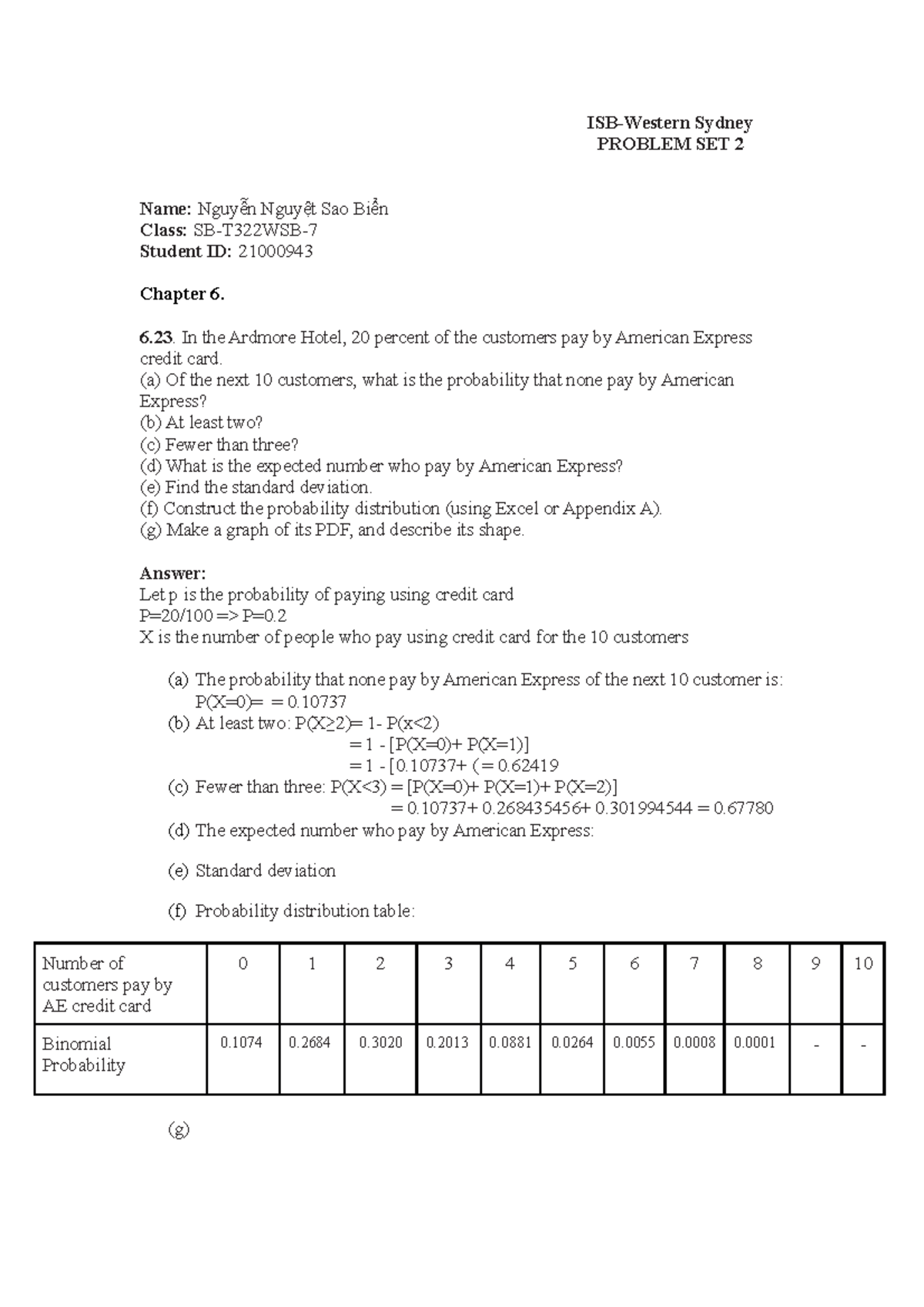 Sb Assignment 2 Vhjknknknkn Isb Western Sydney Problem Set 2 Name 