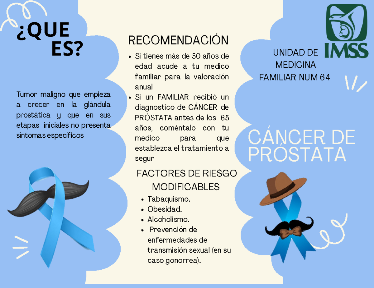 Tríptico Cancer DE Prostata - ¿QUE ES? RECOMENDACIÓN CÁNCER DE PRÓSTATA ...