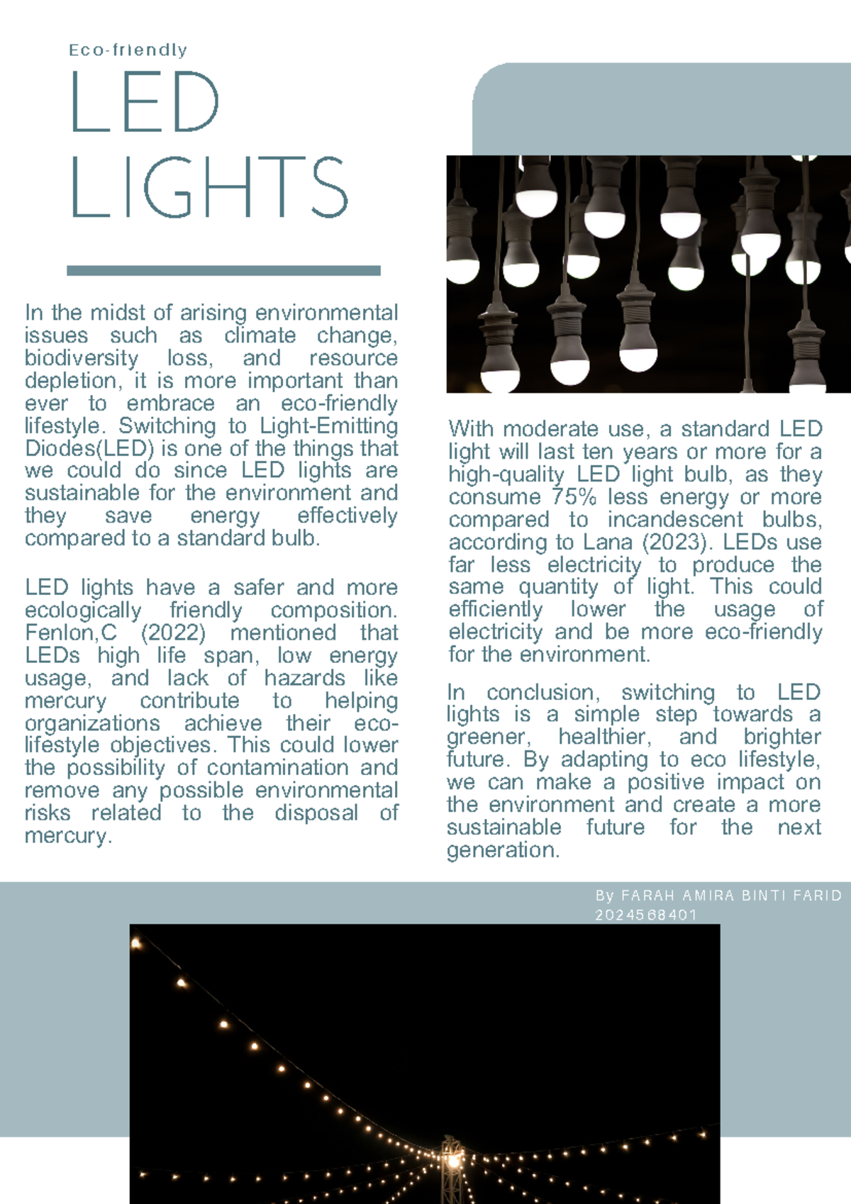example of E-Magazine essay assignment for this course - LED LIGHTS E c ...