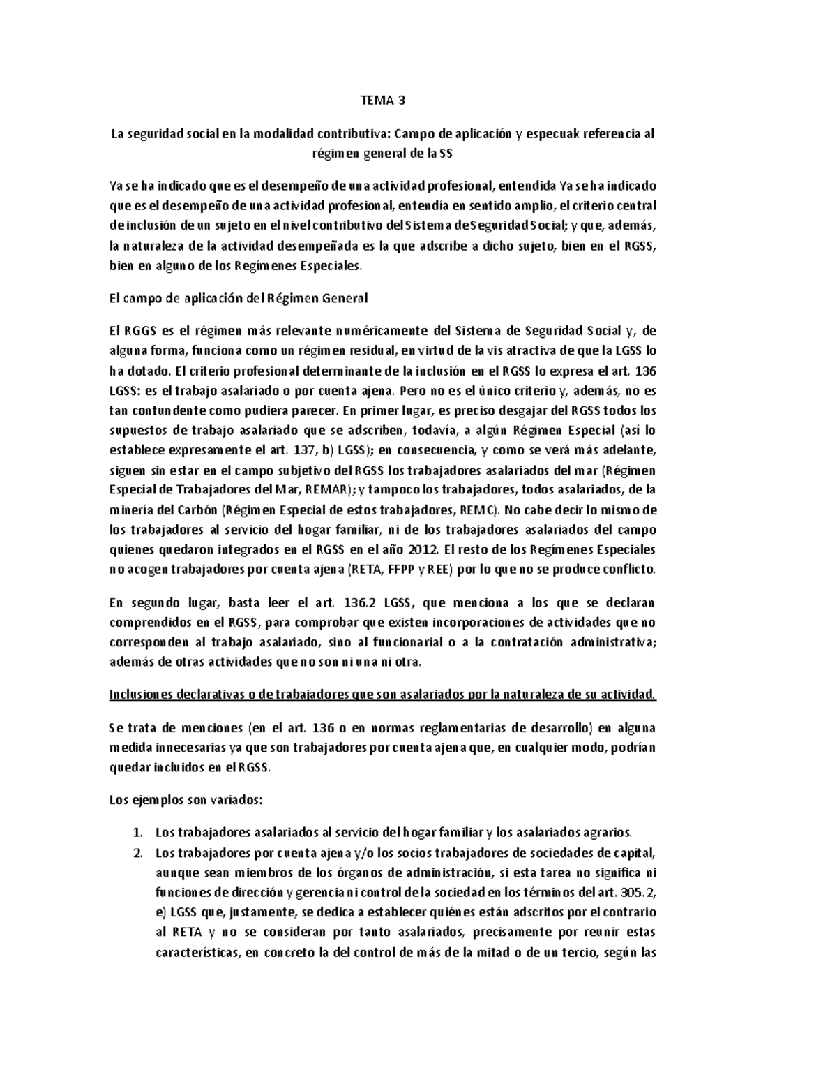 TEMA III SS - Resumen Seguridad Social II - Warning: TT: undefined function: 32 Warning: TT ...