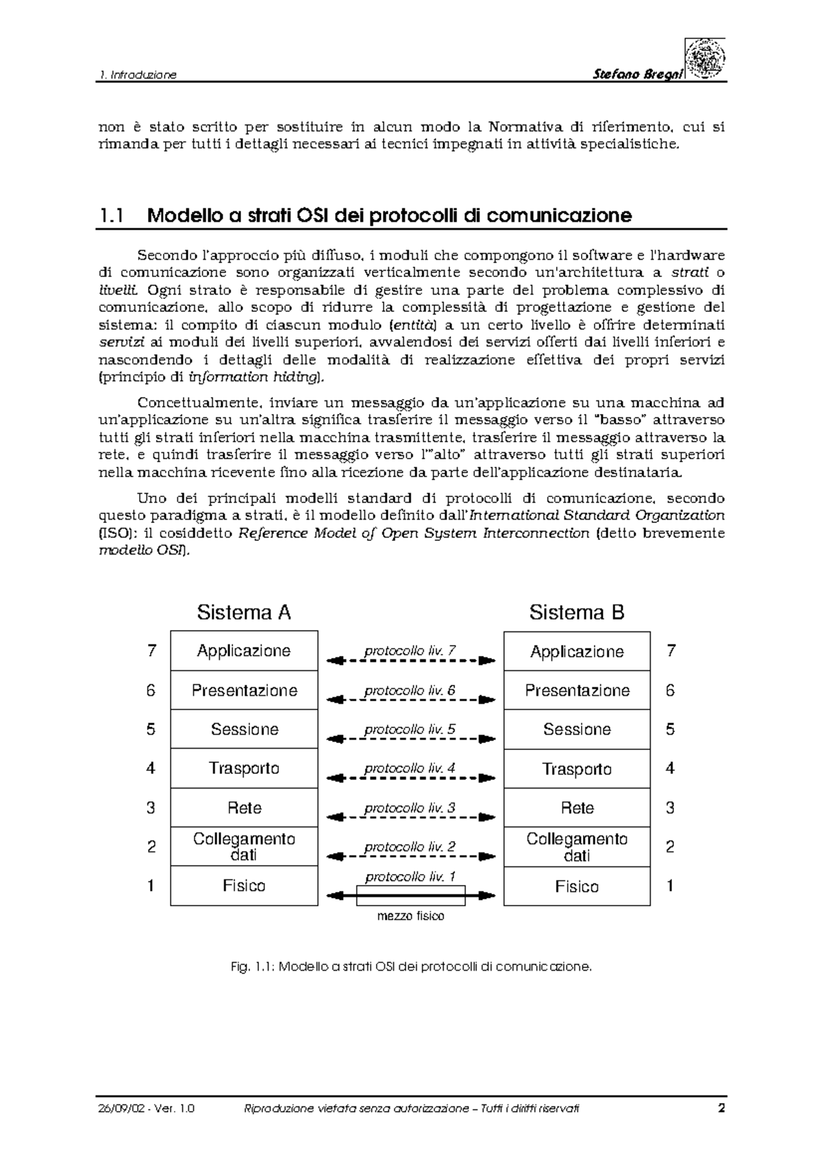 1b. Modello OSI - appunti - non è stato scritto per sostituire in alcun ...