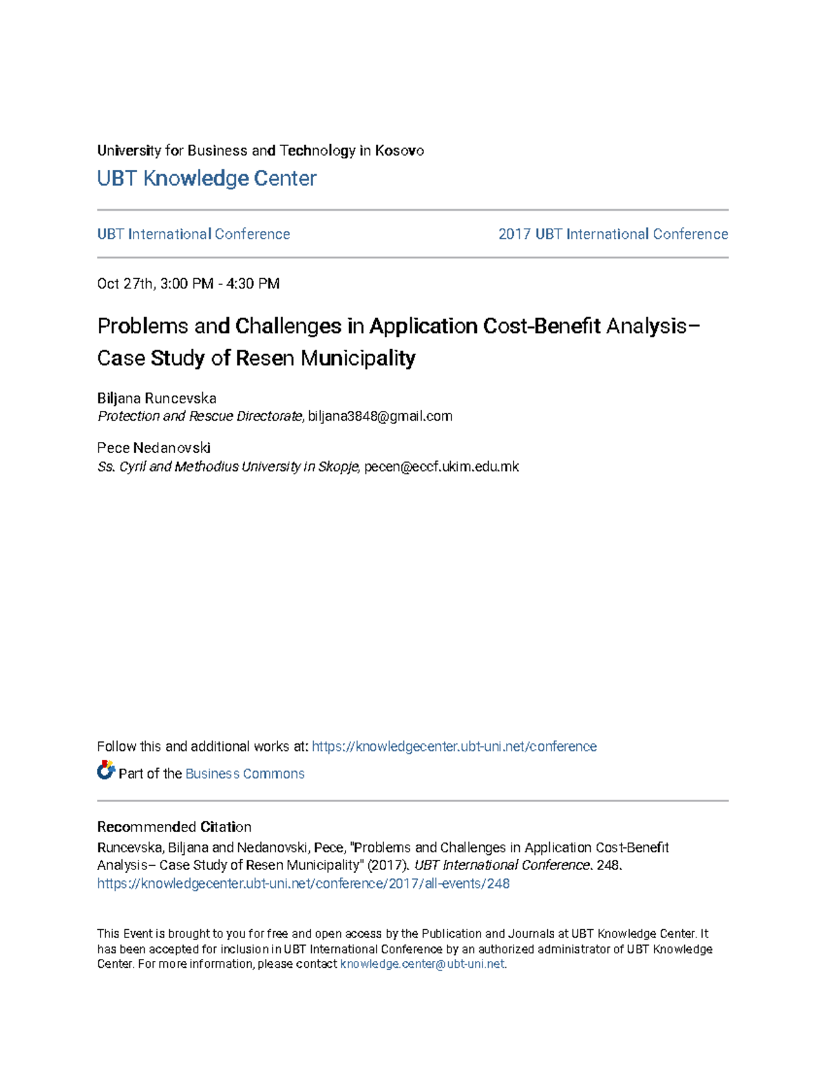 Problems and Challenges in Application Cost-Benefit Analysis Cas ...