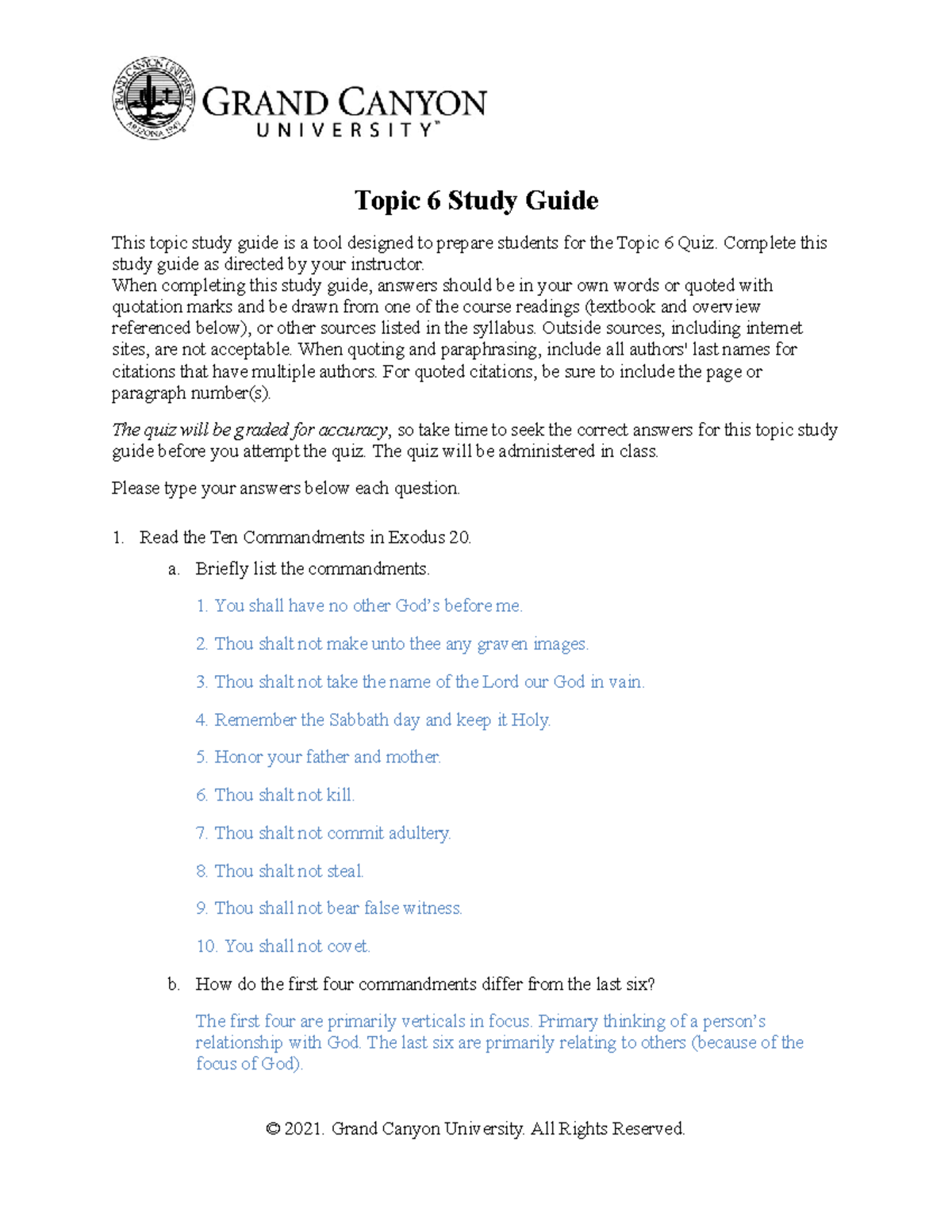 Topic 6 Study Guide - Topic 6 Study Guide This topic study guide is a ...