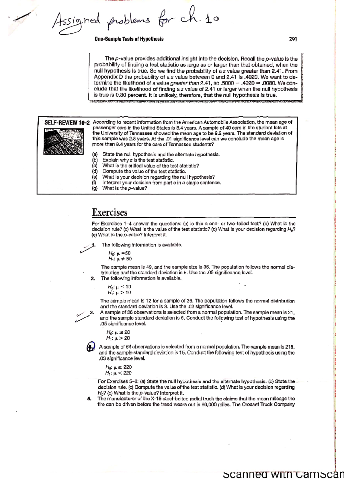 Assigned problems of ch10 - Business Math - Studocu
