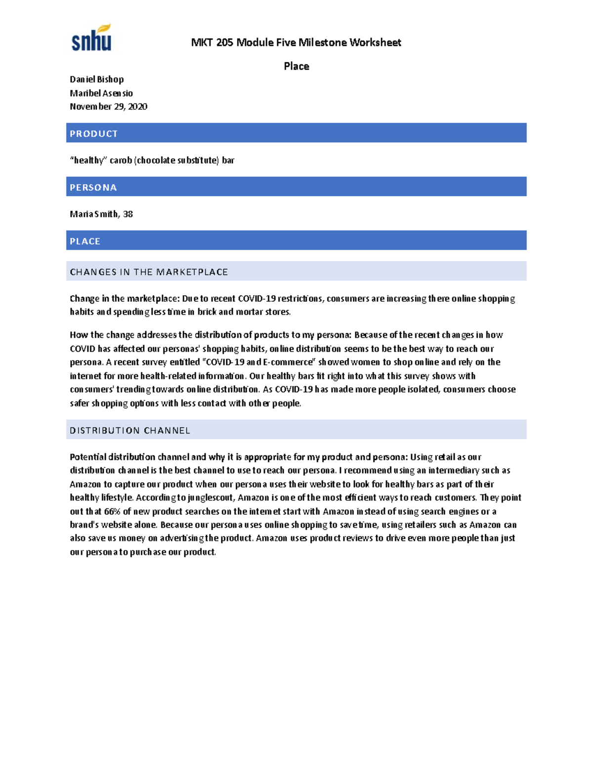 MKT205 Module Five Milestone Daniel Bishop - MKT 205 Module Five ...