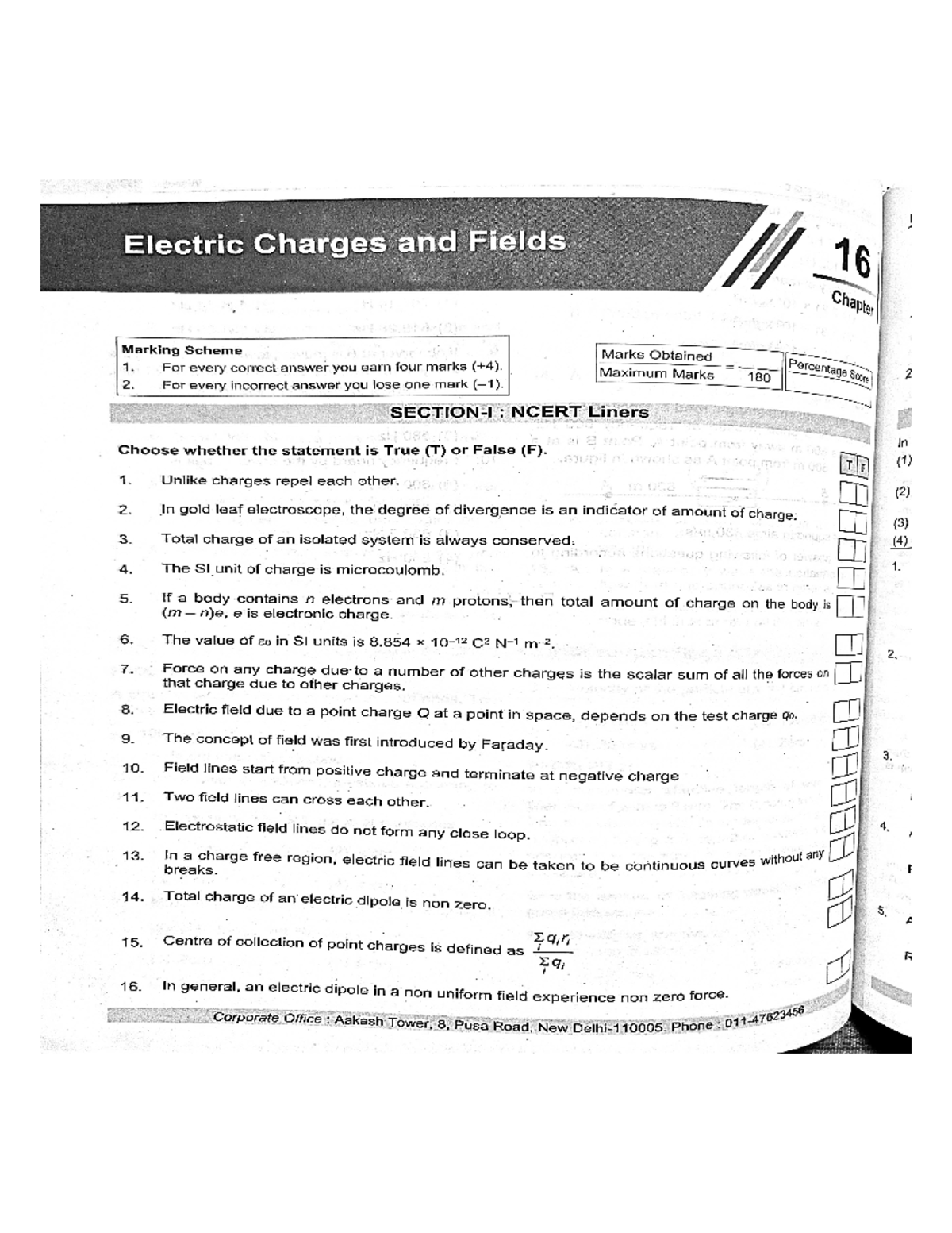 Electric freild and potential know your ncert - Electric Charges and ...