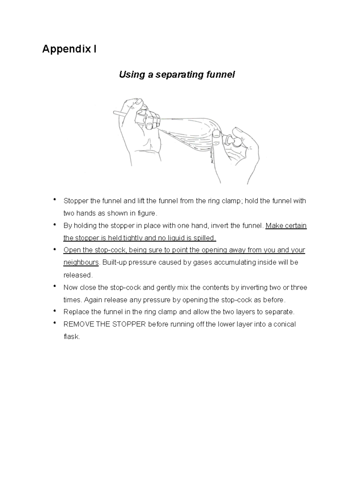 0011 Appendices - practical appendix - Appendix I Using a separating ...