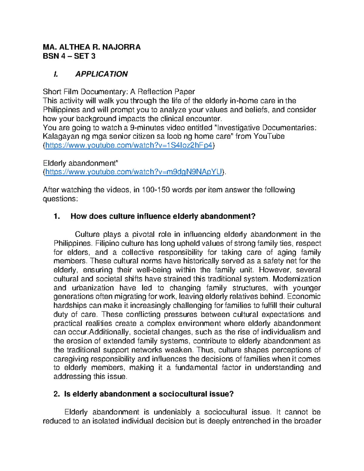 Najorra MA. Althea R - This is a sample nursing care plan that will ...