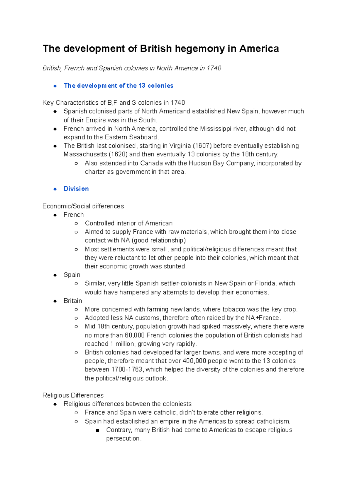 American revolution revision - The development of British hegemony in ...