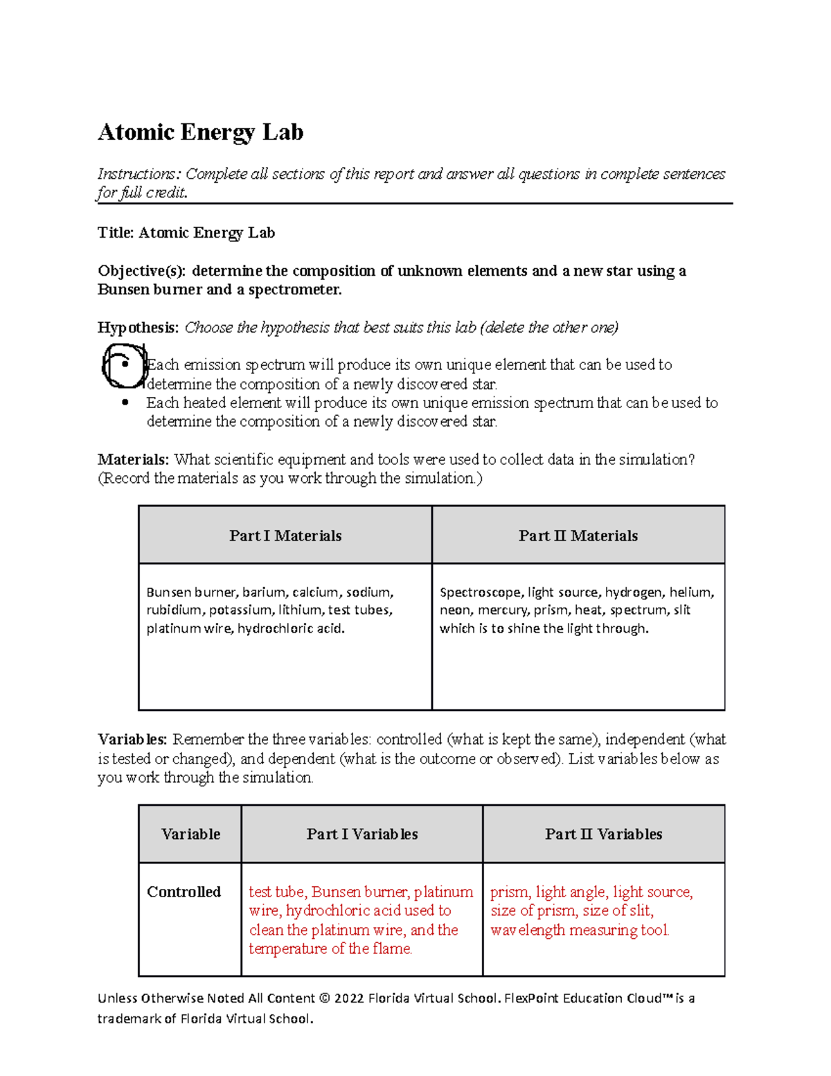 Atomic energy lab - g4gg - Atomic Energy Lab Instructions: Complete all ...