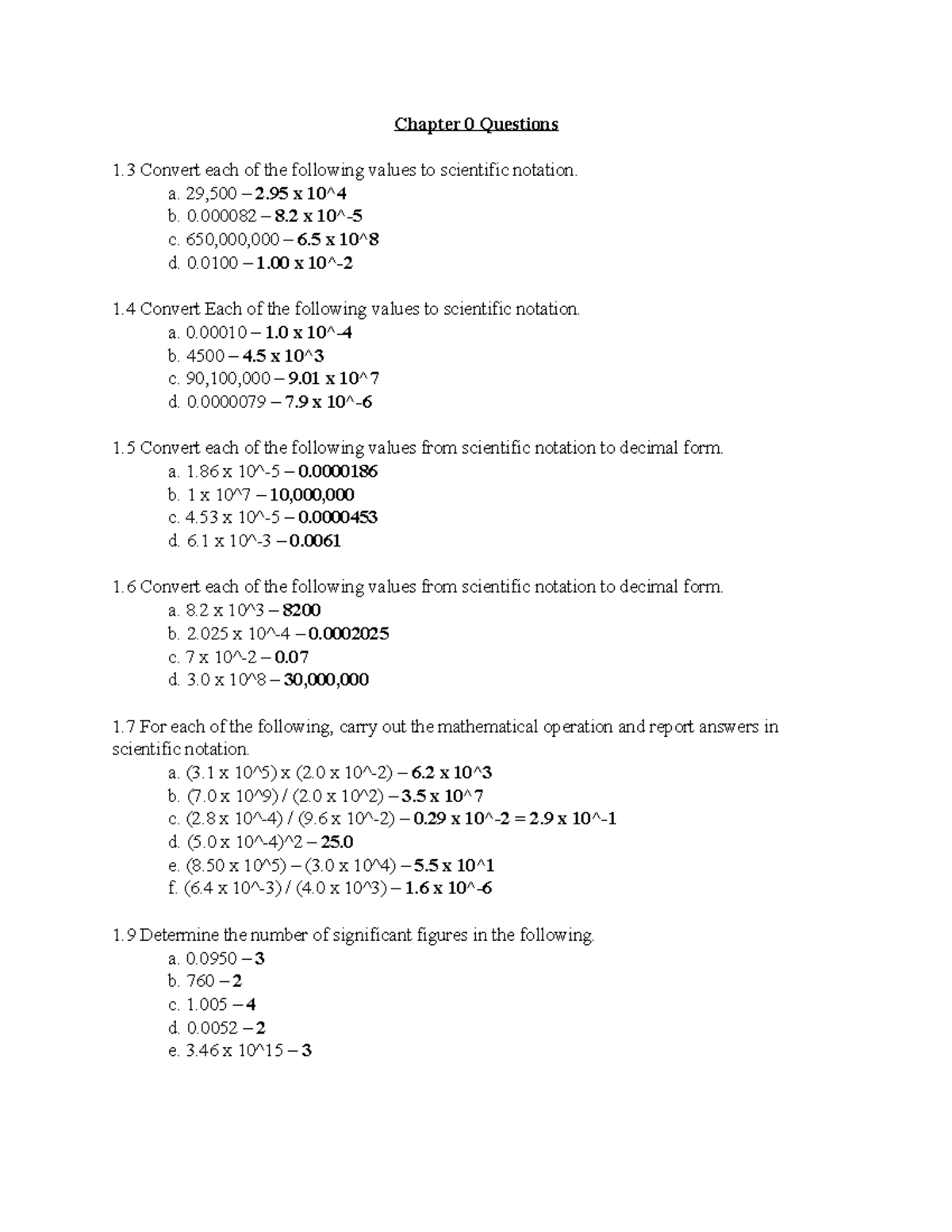 Essentials of Chemistry, Chapter 0 Review [ Exam 1 ] - Chapter 0 ...