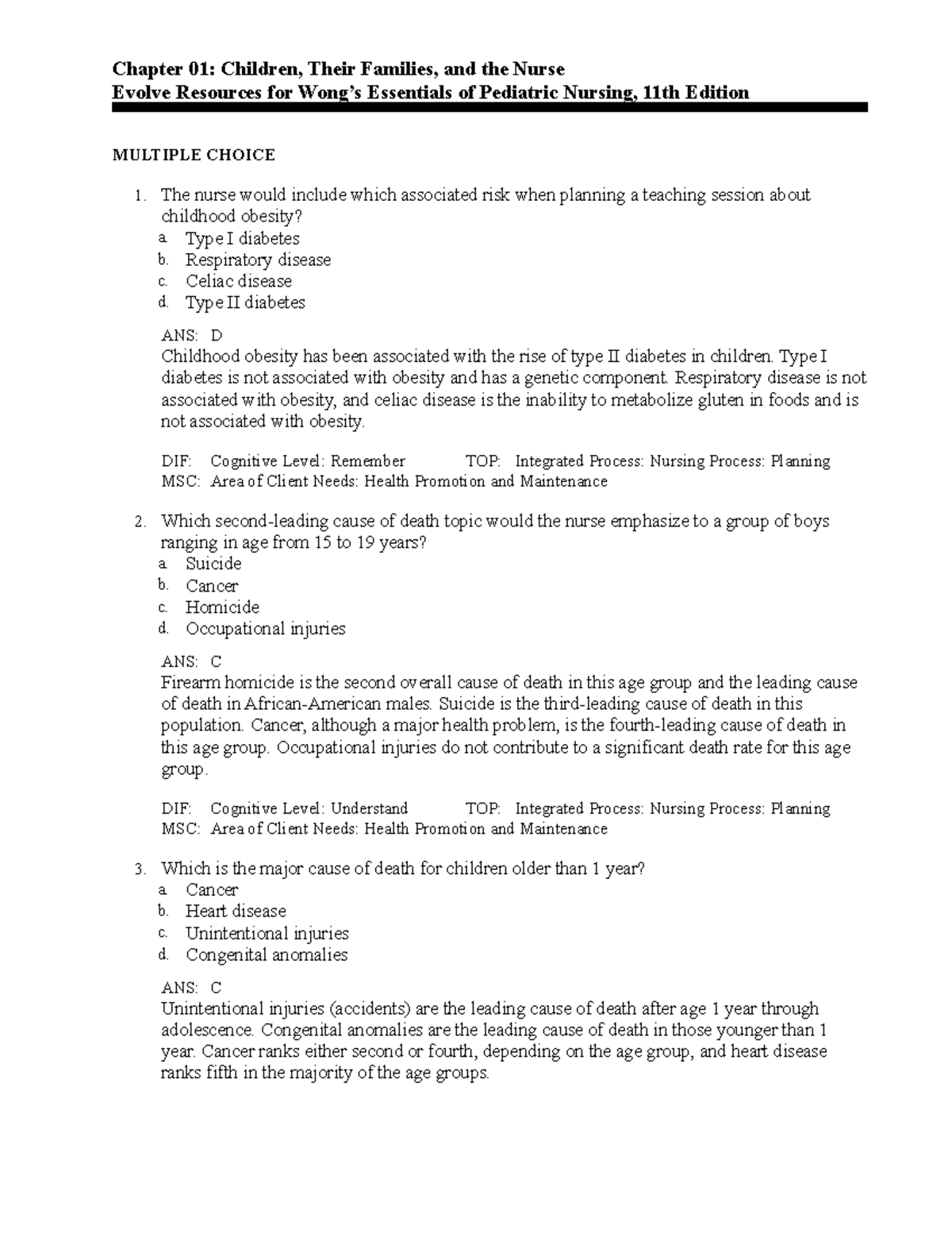 Introduction to Biology - Chapter 01: Children, Their Families, and the ...