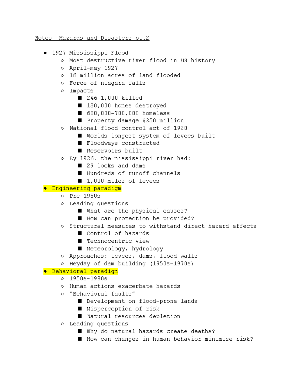 Global Environmental Issues Notes 9 - Notes- Hazards and Disasters pt ...