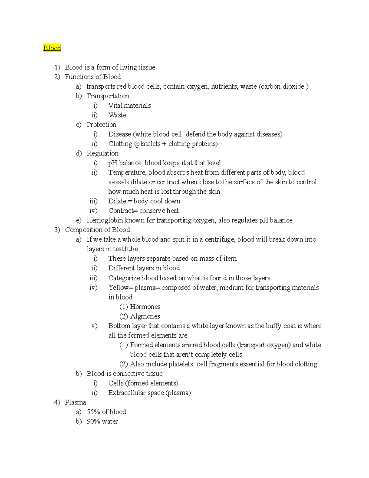 ANP Module 8 - Blood - Blood Blood is a form of living tissue Functions ...