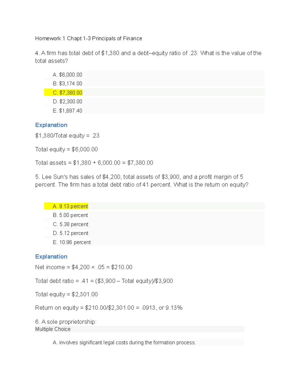 Homework 1 Chapt 1-3 part 2 - Homework 1 Chapt 1-3 Principals of ...