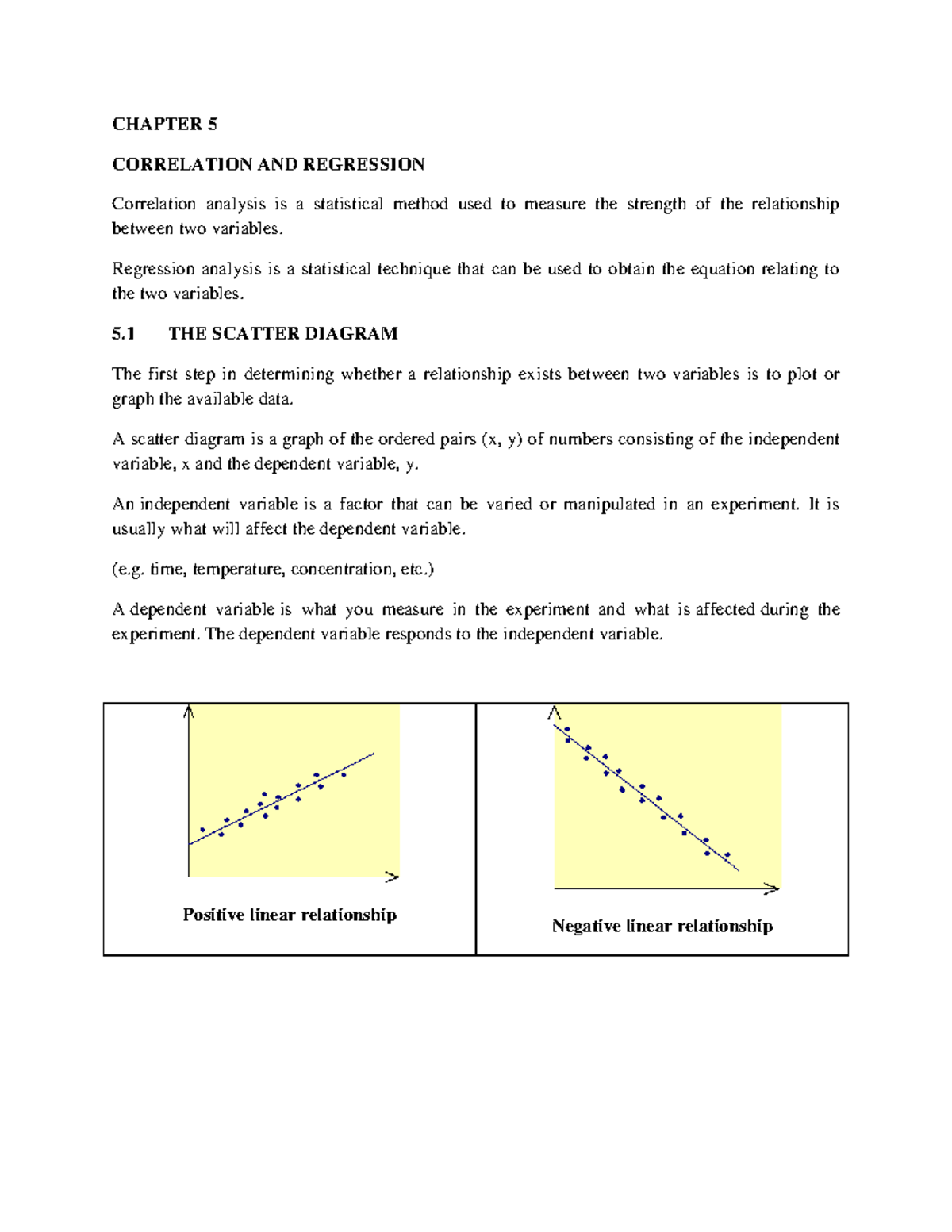 STA 404 - Chapter 5 - CHAPTER 5 CORRELATION AND REGRESSION Correlation ...