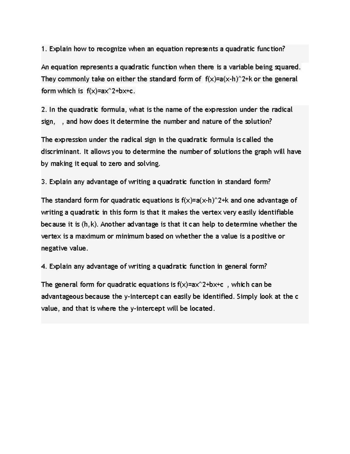 Practice Writing in Math Module 6 - Explain how to recognize when an ...