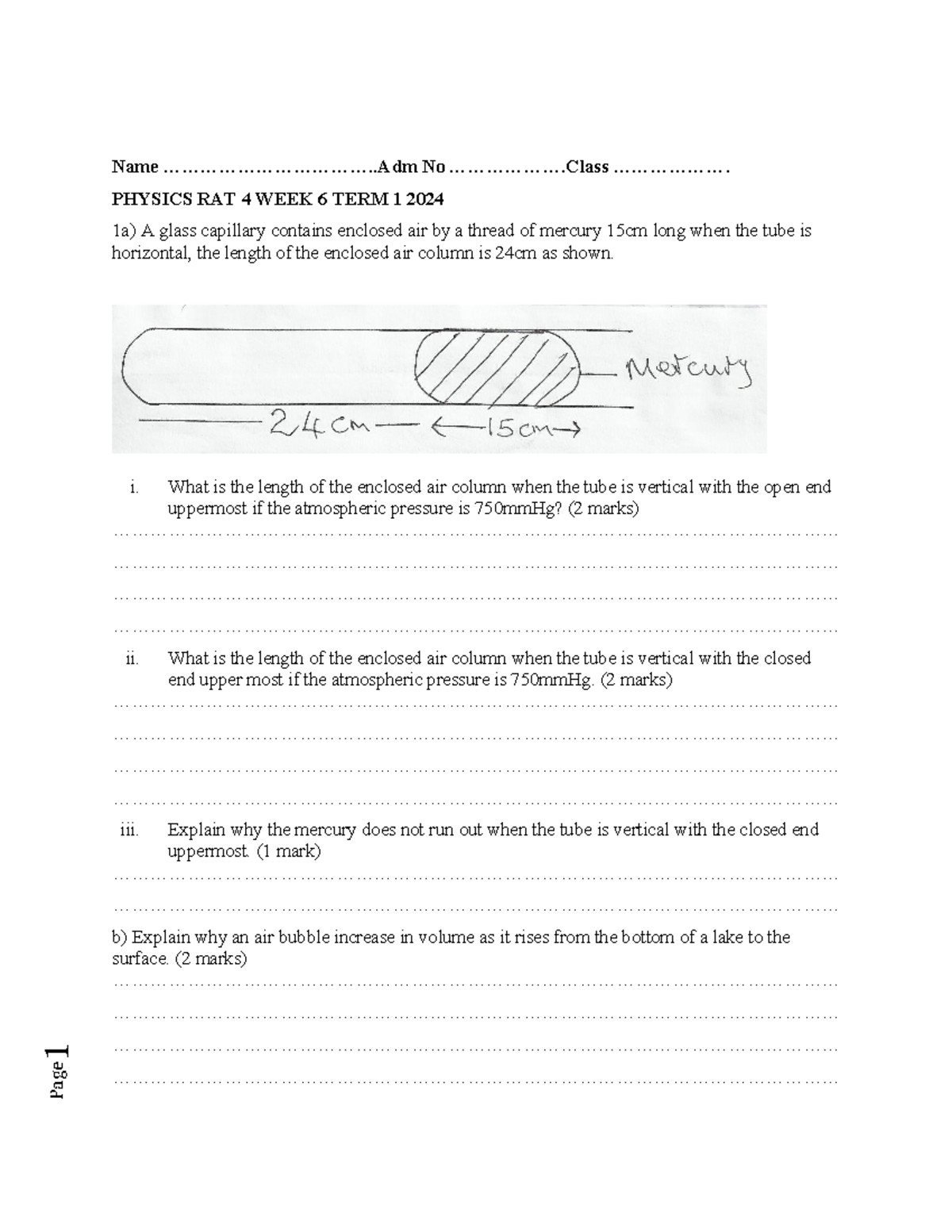 GAS LAWQ - This will do much for me. - 1 Name ...