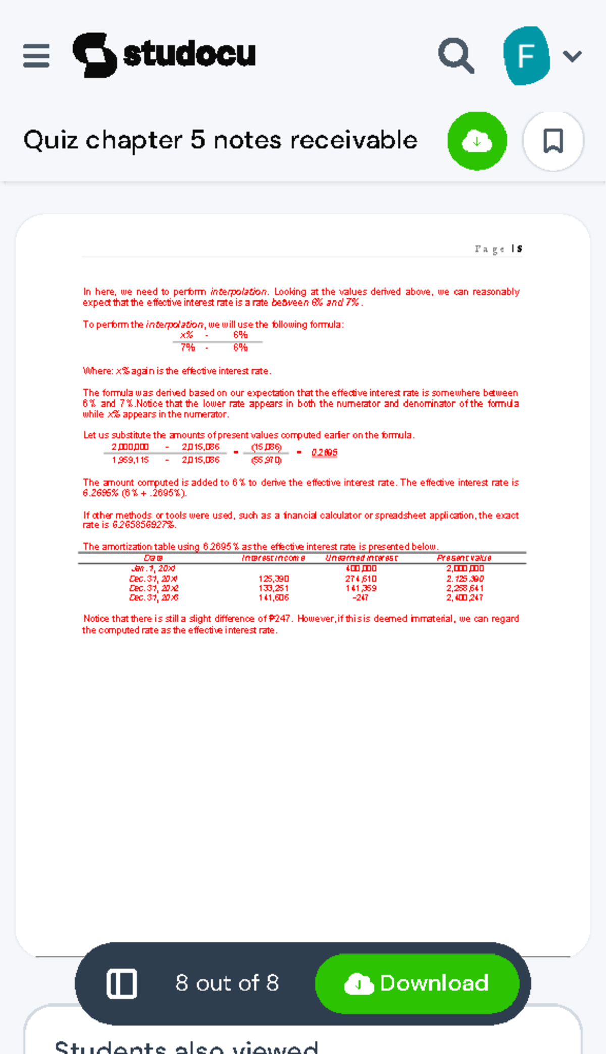 Quiz chapter 5 notes receivable - Chapter 5 Notes… - Second trial: (at ...