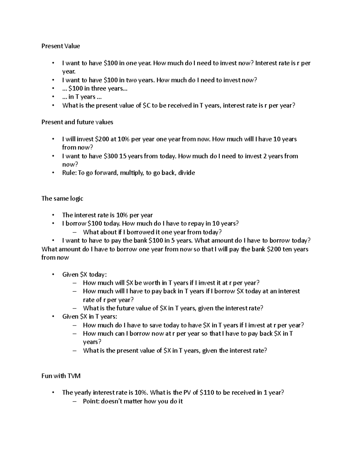 Present Value - Lecture notes 46 - Present Value I want to have $100 in ...