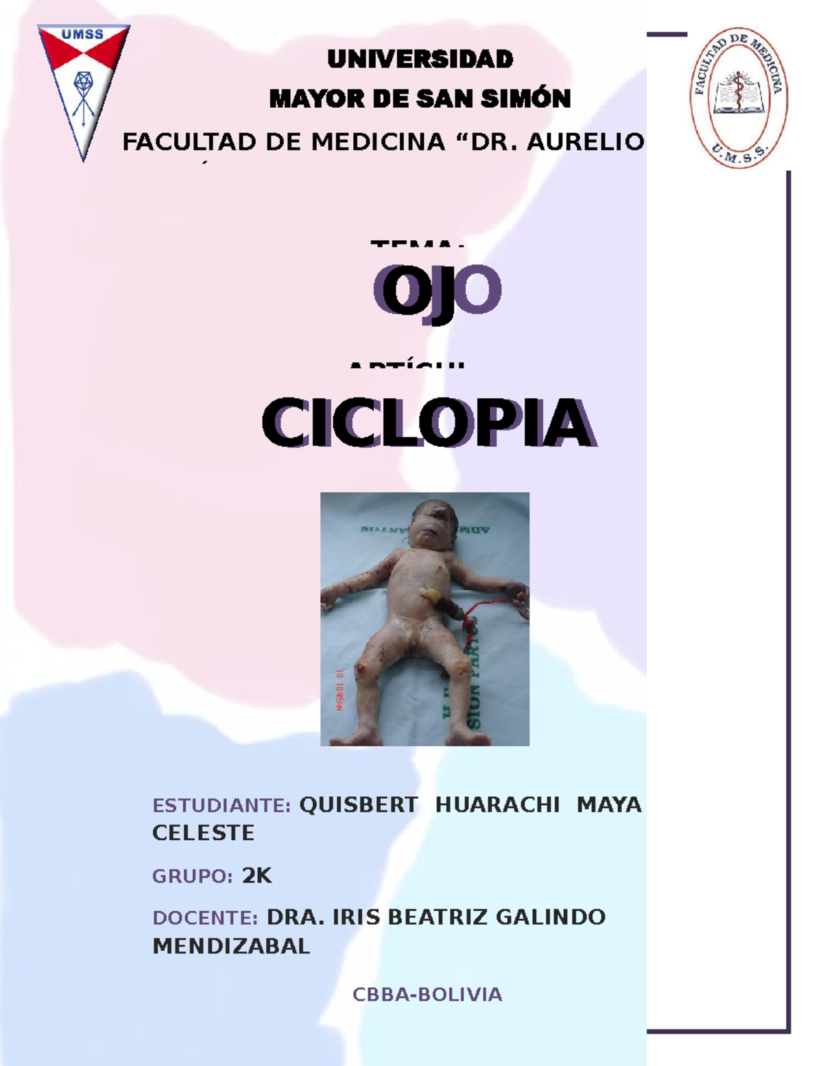 Ciclopia - Articulo sobre la ciclópia , descripción clínica,etc. - ARTÍCUL FACULTAD DE MEDICINA ...