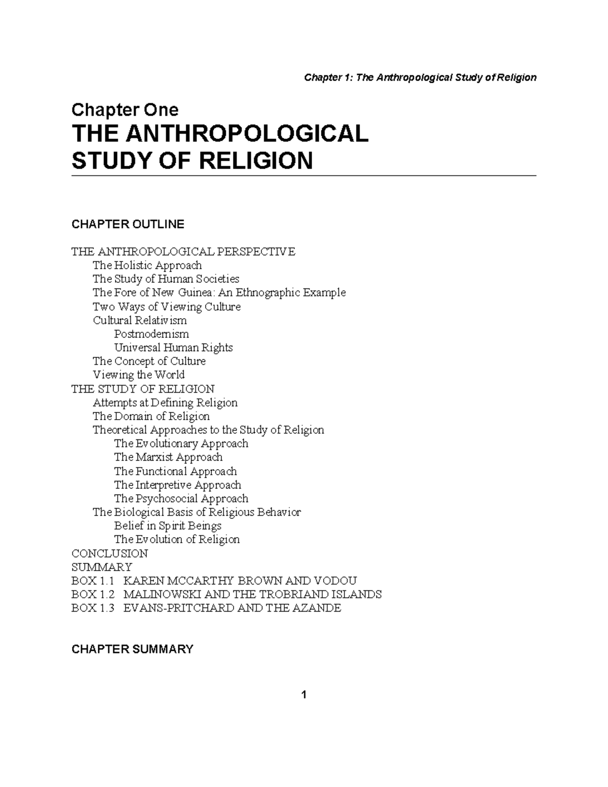 IM3 Chapter 1 - It help - Chapter 1: The Anthropological Study of Religion Chapter One THE - Studocu