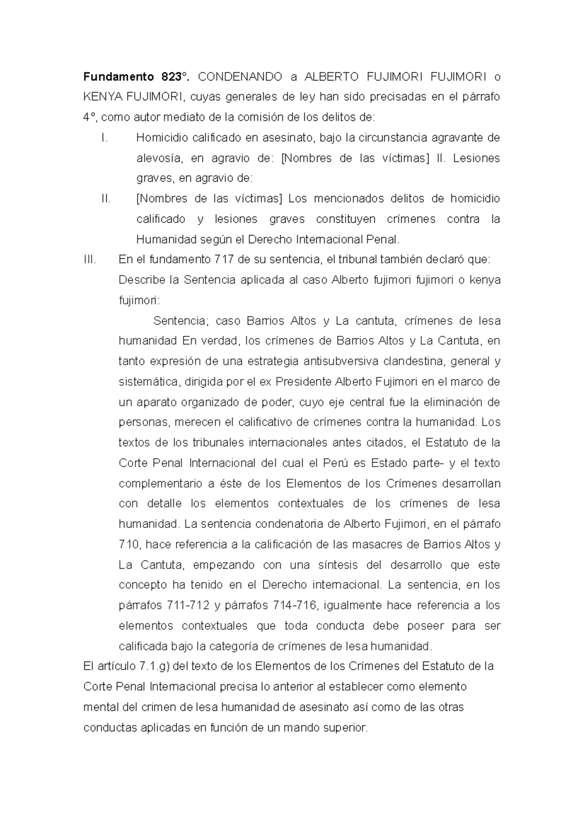 El positivismo crítico de Ferrajoli - Fundamento 823°. CONDENANDO a ...