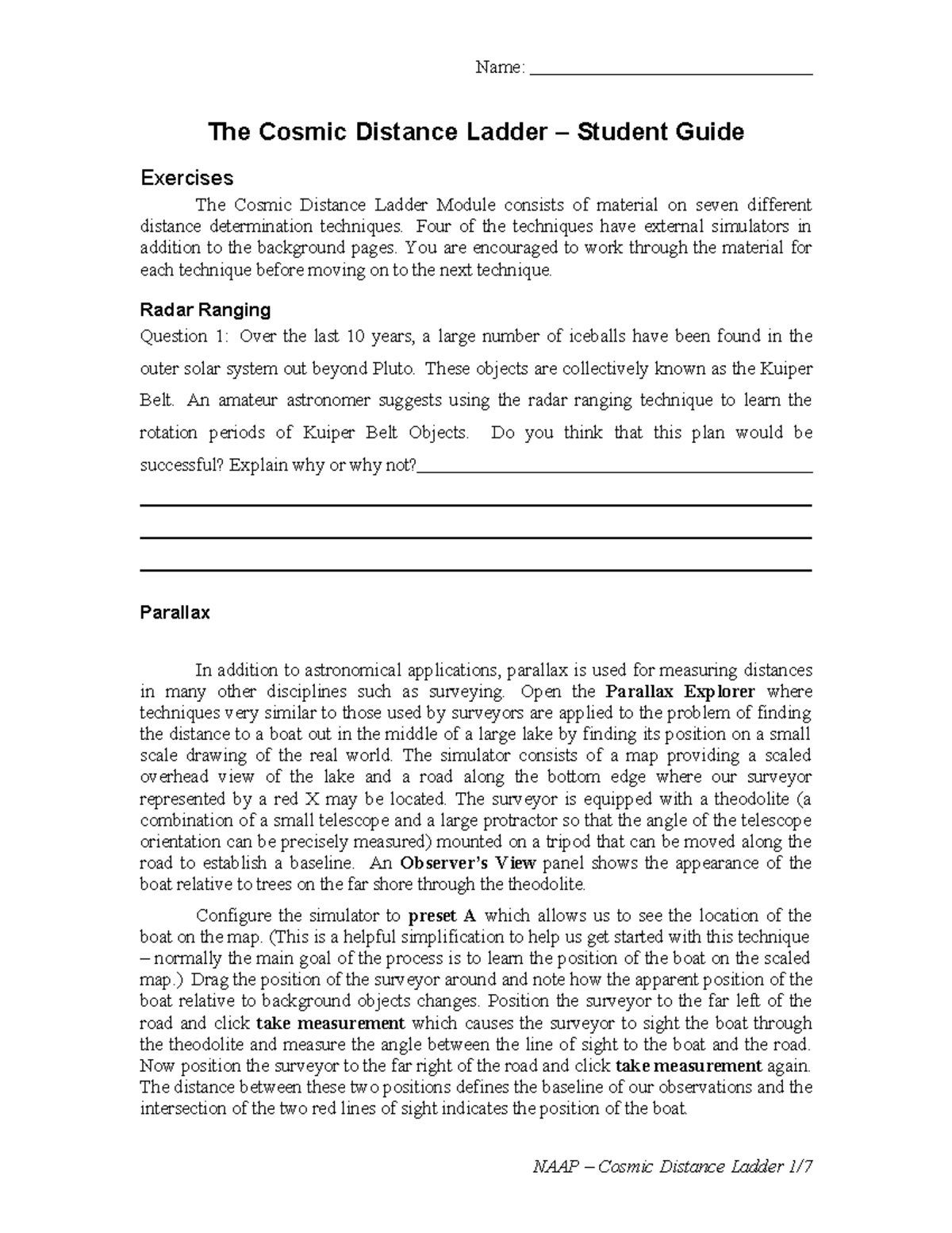 Naap distance sg 08 2 - lab - Name: The Cosmic Distance Ladder ...