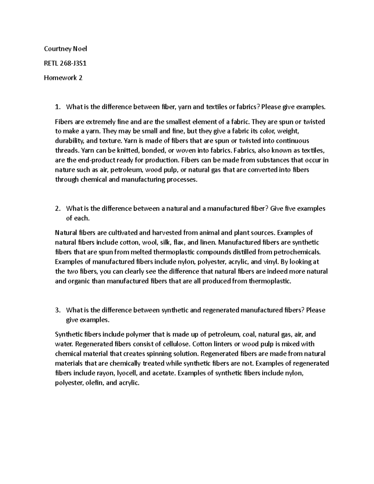 Principles of Fashion Merchandising - Homework 2 - Courtney Noel RETL ...