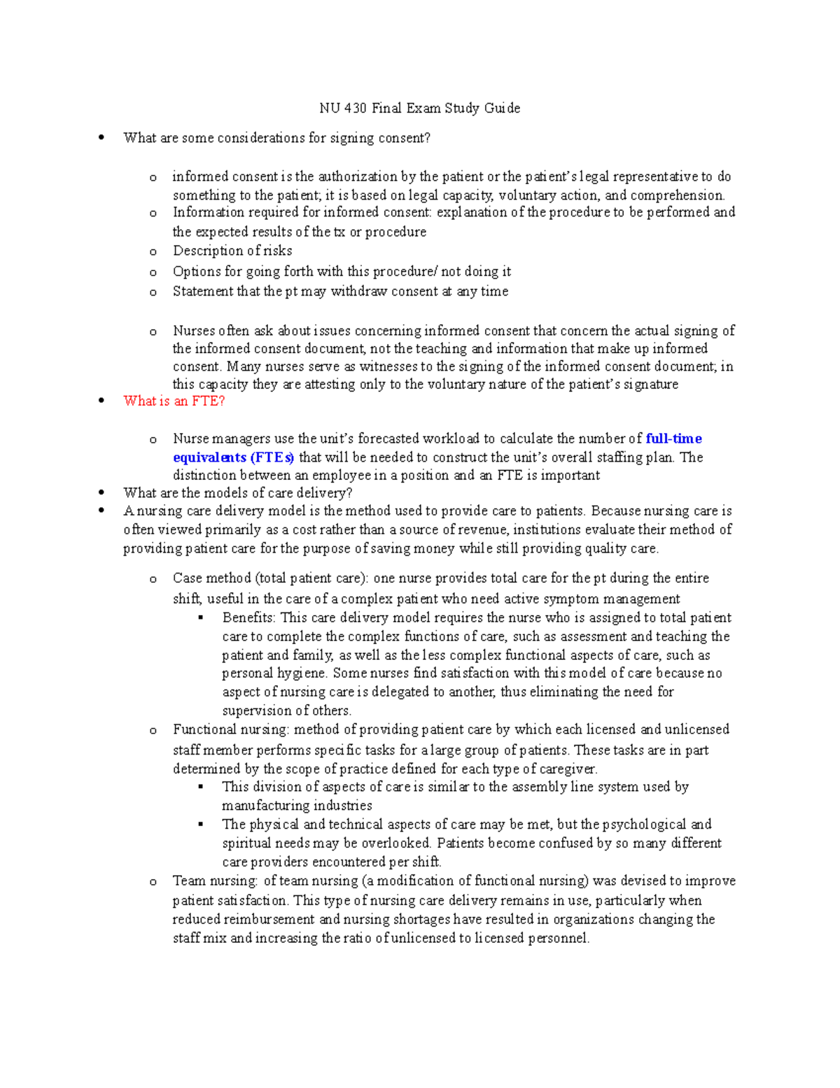 NU 430 Final Exam Study Guide-2 - NU 430 Final Exam Study Guide What ...