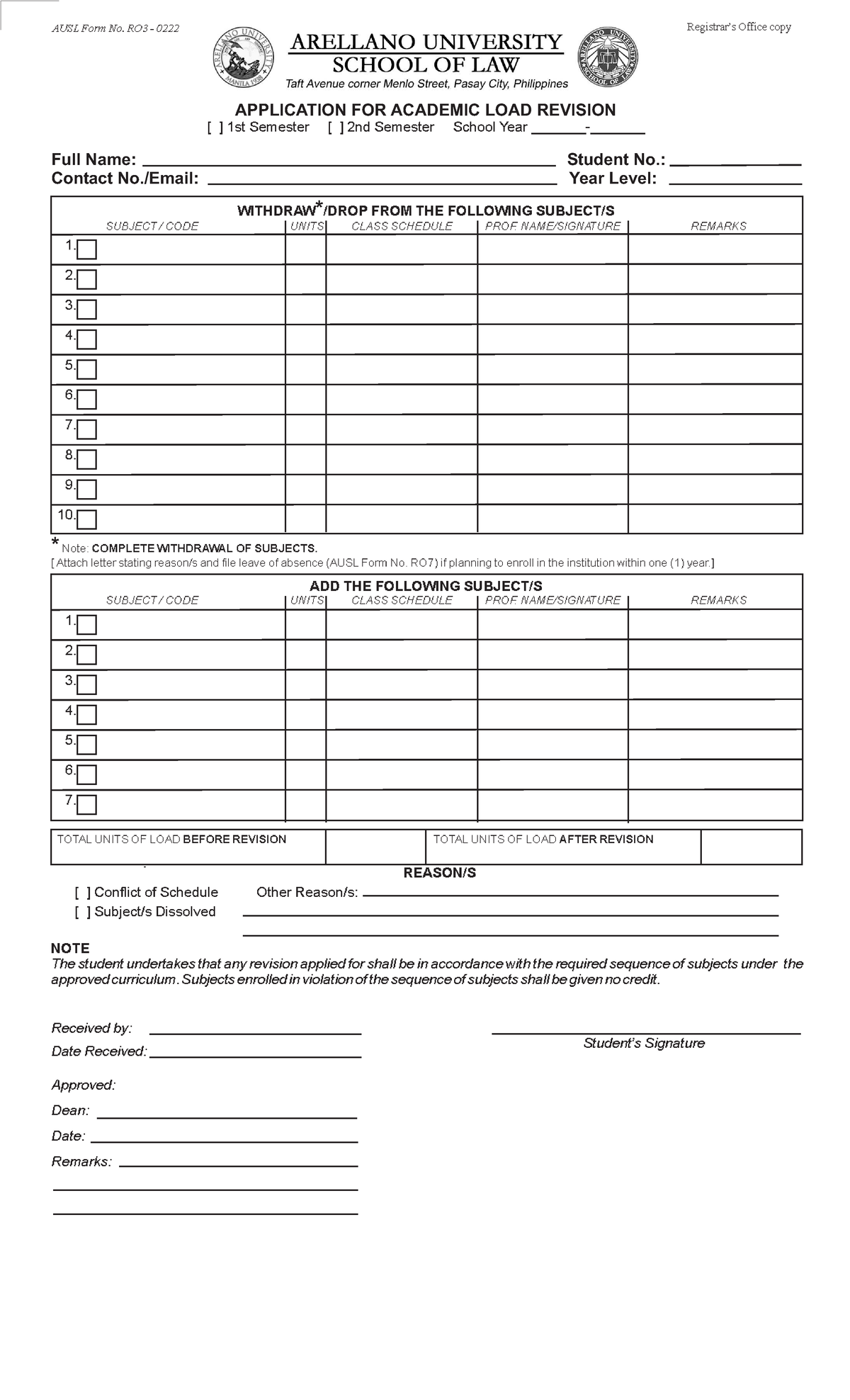 RO3 - File - Approved: D ean: D ate: R emarks: Student sSignature R ...