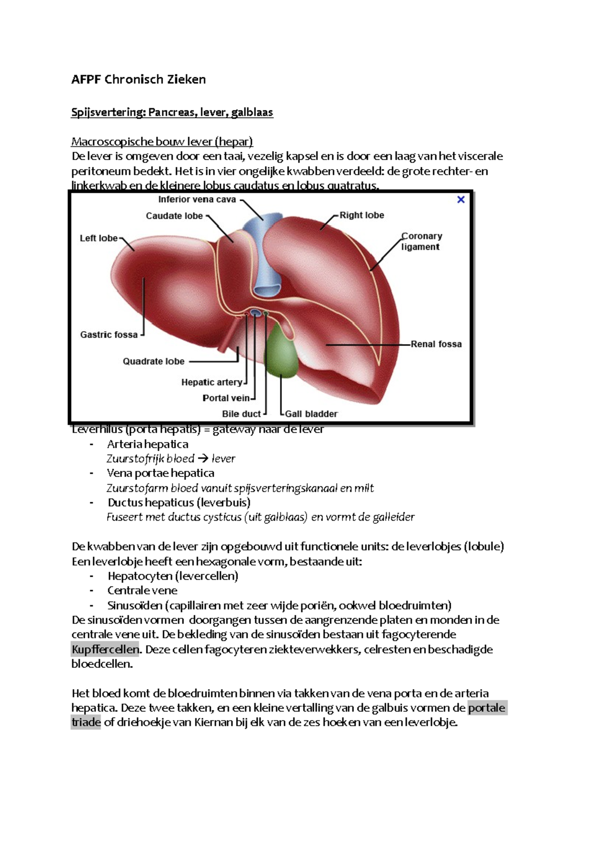 Samenvatting Anatomie en Fysiologie: een inleiding colleges - AFPF ...