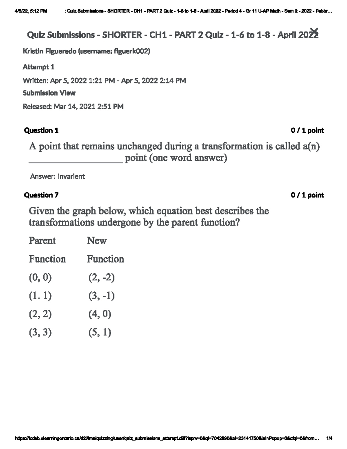 1-6 to 1-8 test - wrong answers - Math 1Ls3 - Studocu