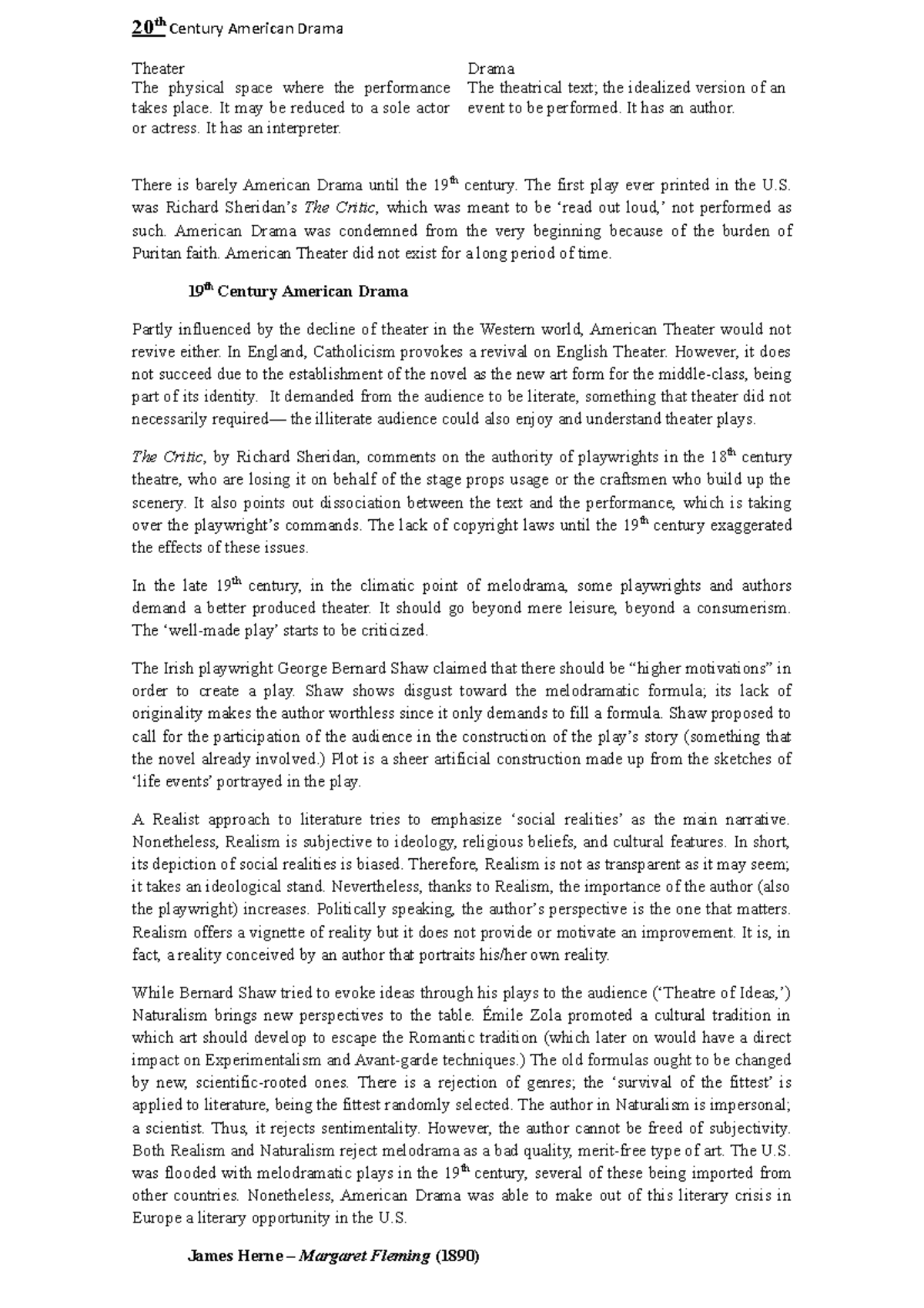 Apuntes - 20th Century American Drama Theater The physical space where ...