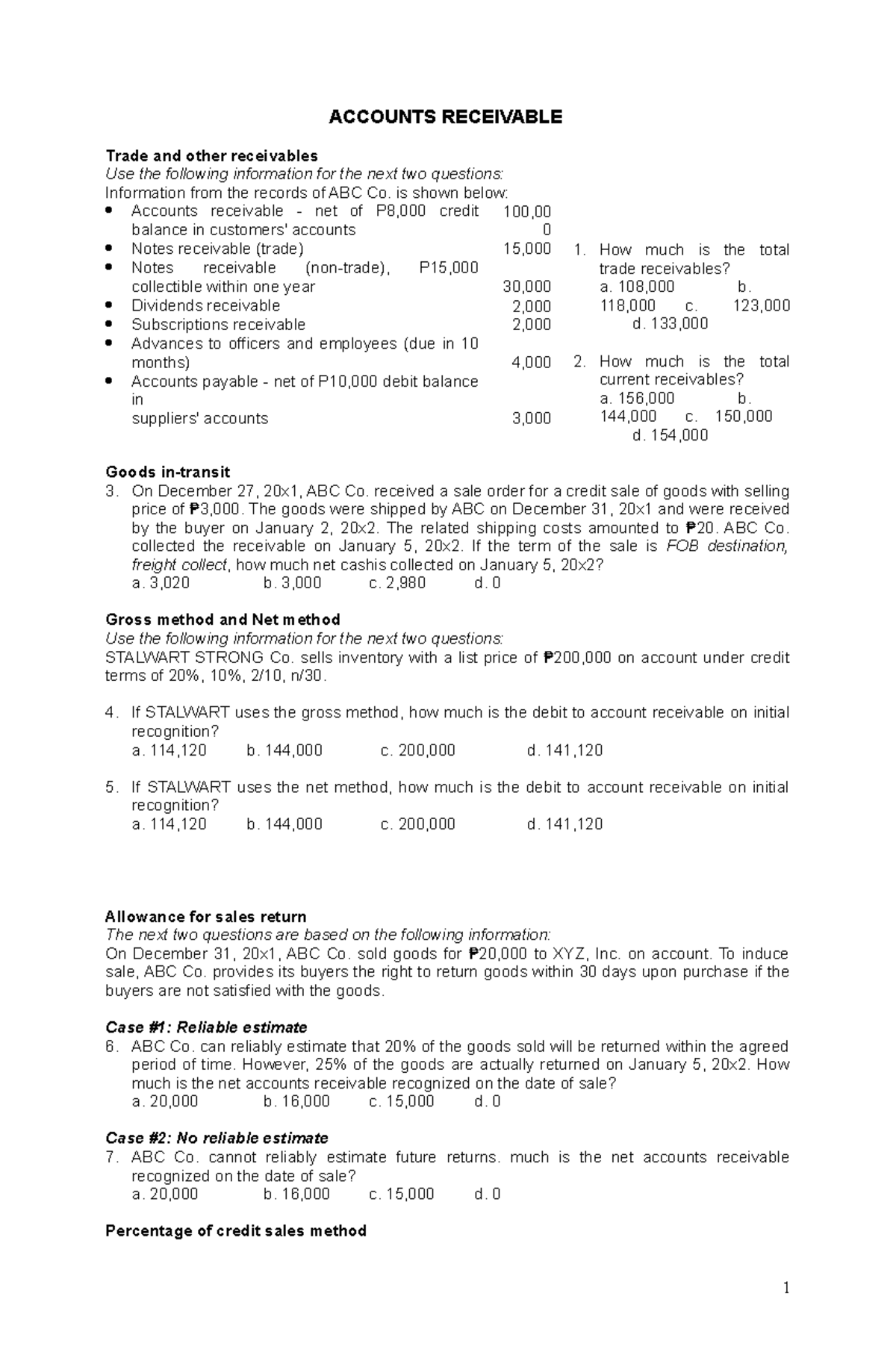 Accounts- Receivable - Accounting - ACCOUNTS RECEIVABLE Trade and other ...