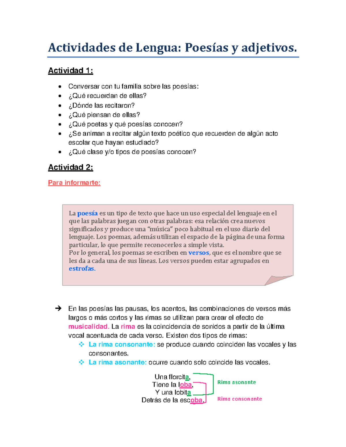 Actividades Poesia - bgtrtg - Actividades de Lengua: Poesías y ...