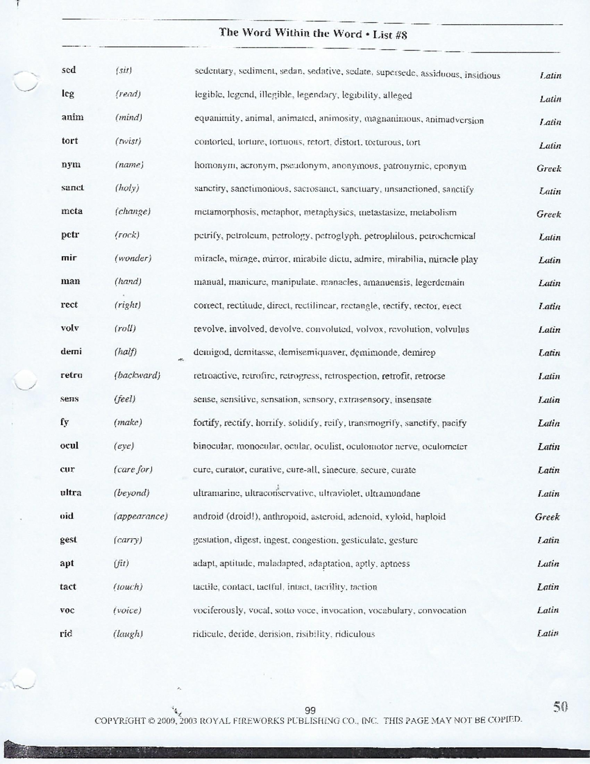 WWW list 8 - English reading study materials. - ENGL 2341 - Studocu