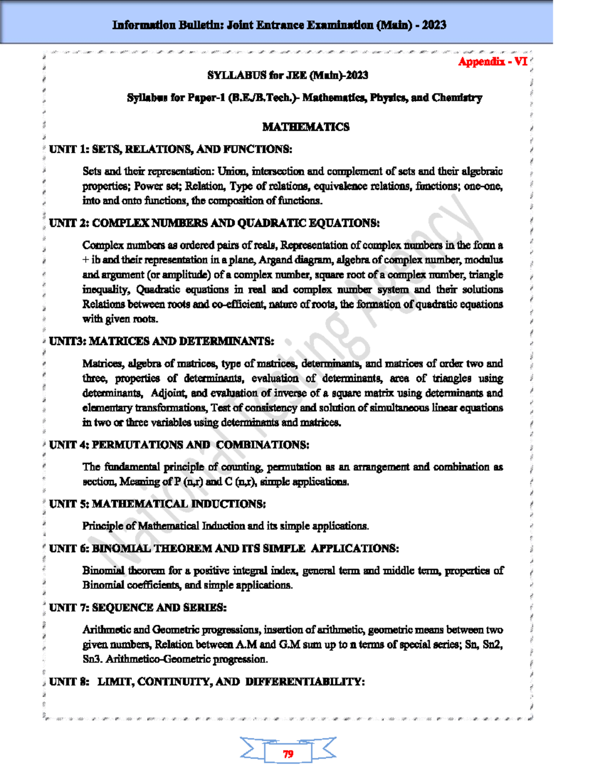 JEE 23 - HELPFUL - Information Bulletin: Joint Entrance Examination ...