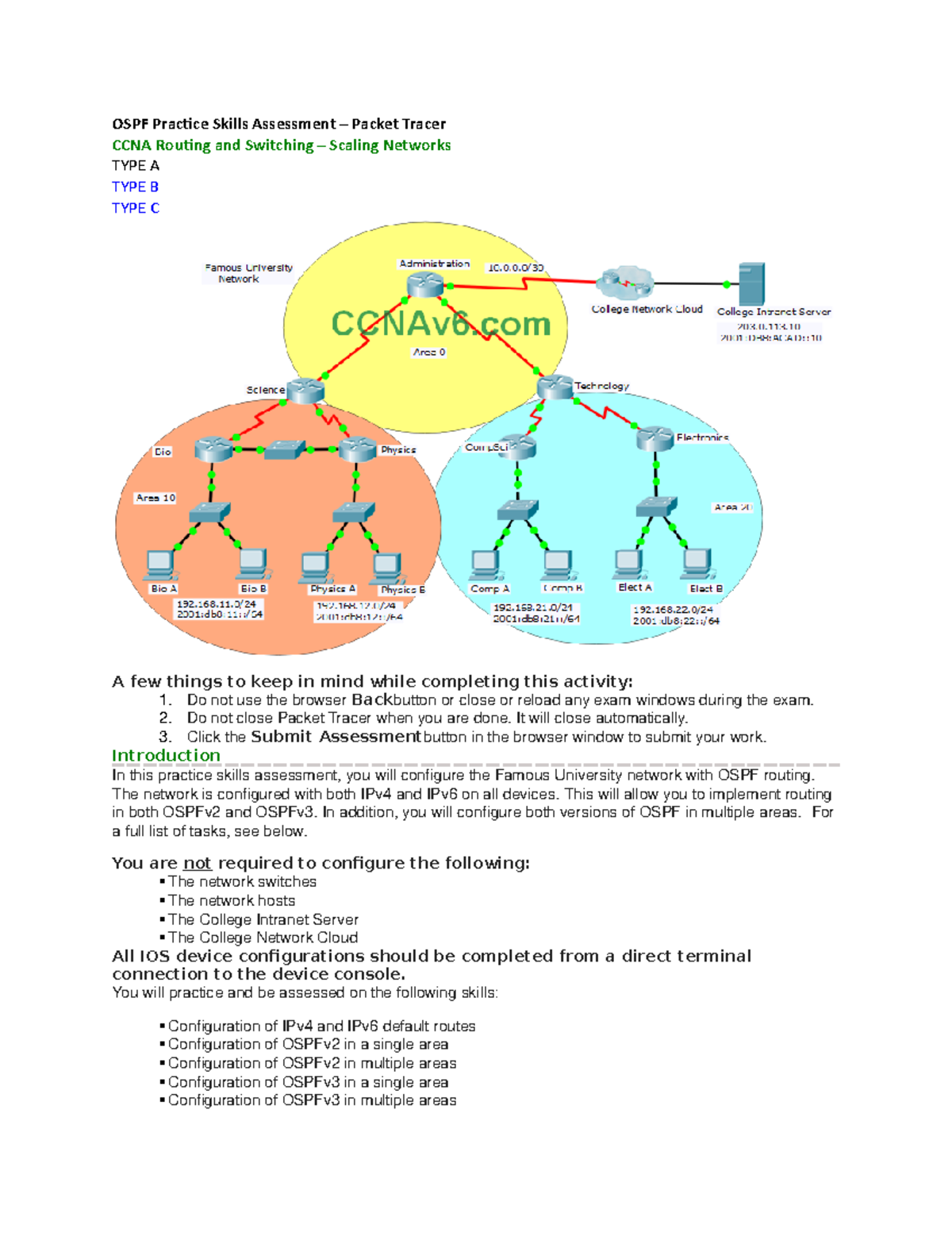 CCNA 3 (v5.0 + v6.0) OSPF Practice Skills Assessment Exam Answer - OSPF Practice Skills ...